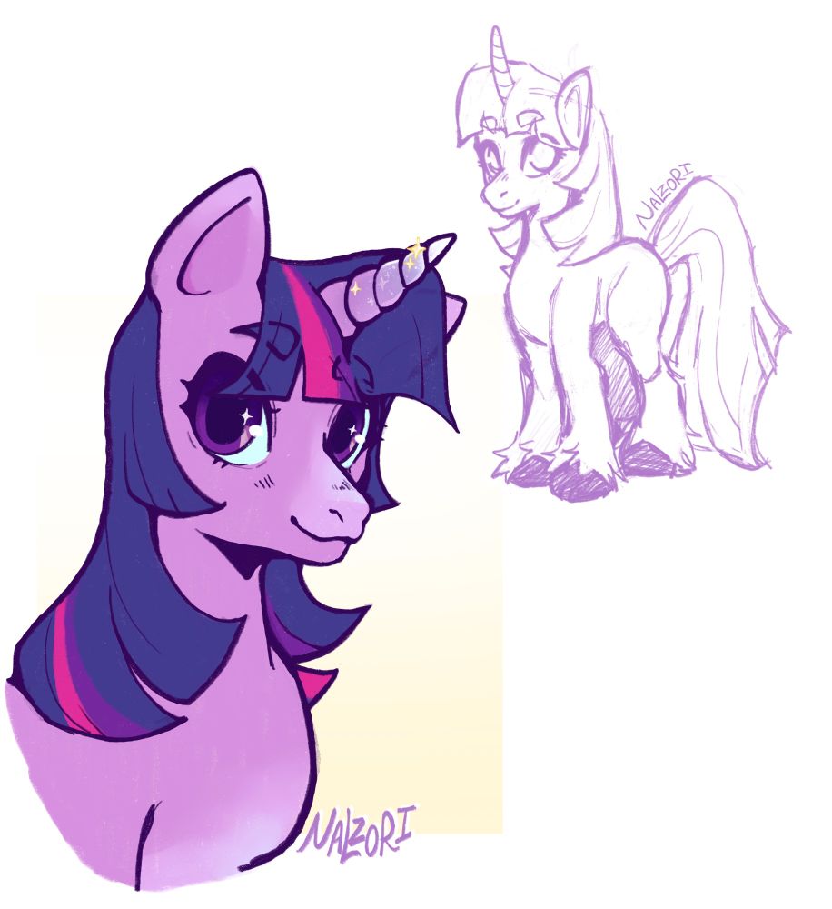 #3552034 - safe, artist:nalzori, twilight sparkle, pony, unicorn, g4, bust, cute, female ...