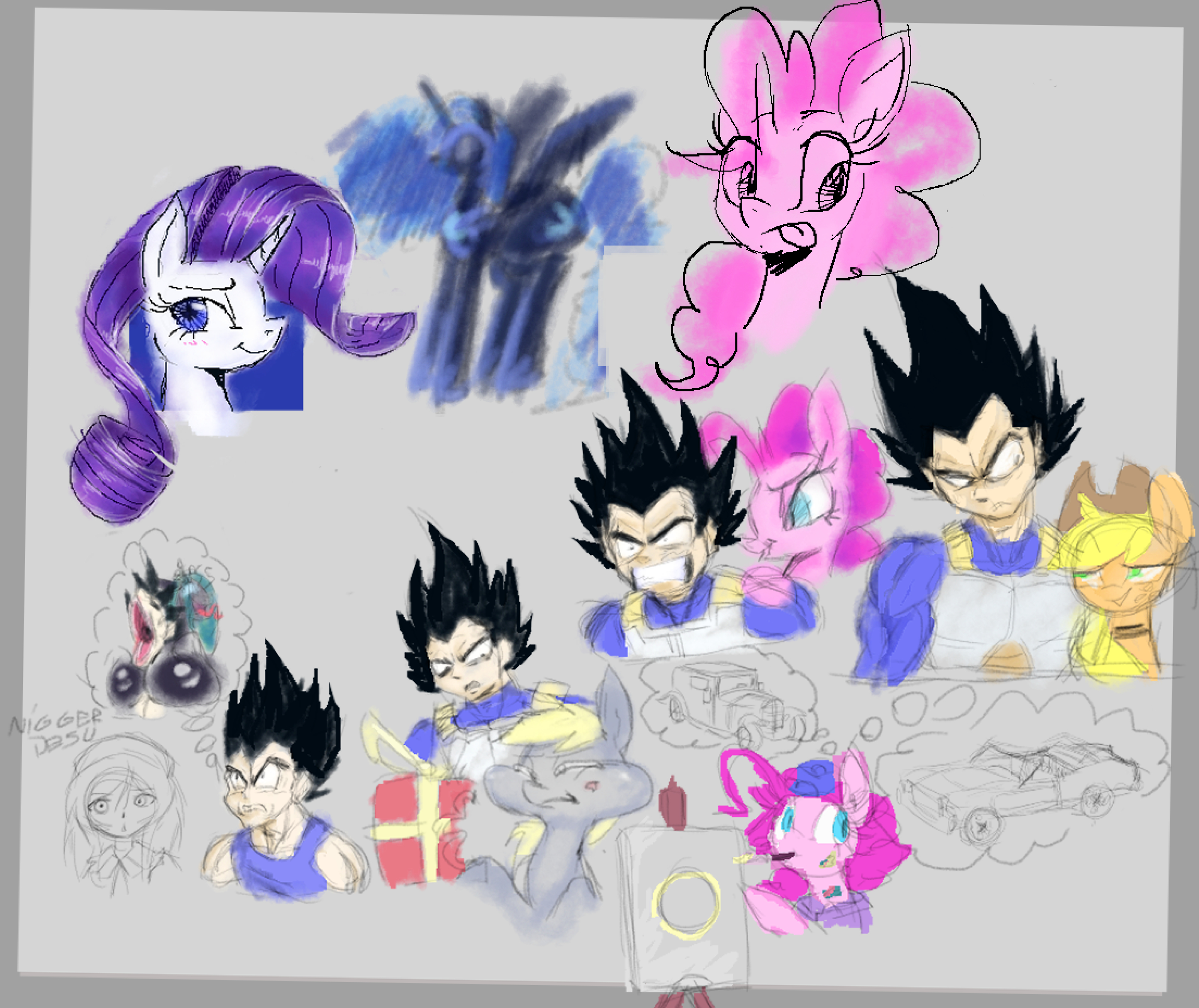 #3553139 - safe, artist:blackmagician, applejack, derpy hooves ...