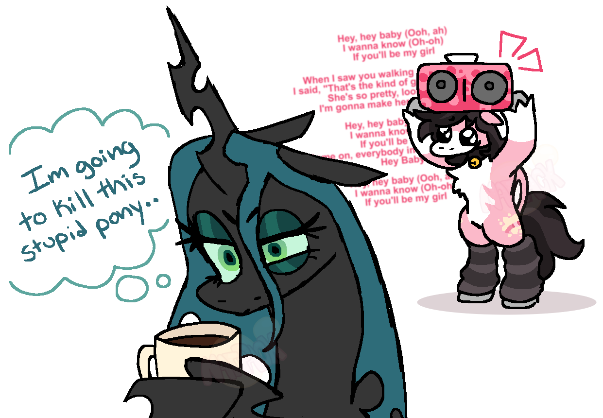 #3553410 - safe, artist:natpack, queen chrysalis, oc, oc:brightbrush ...