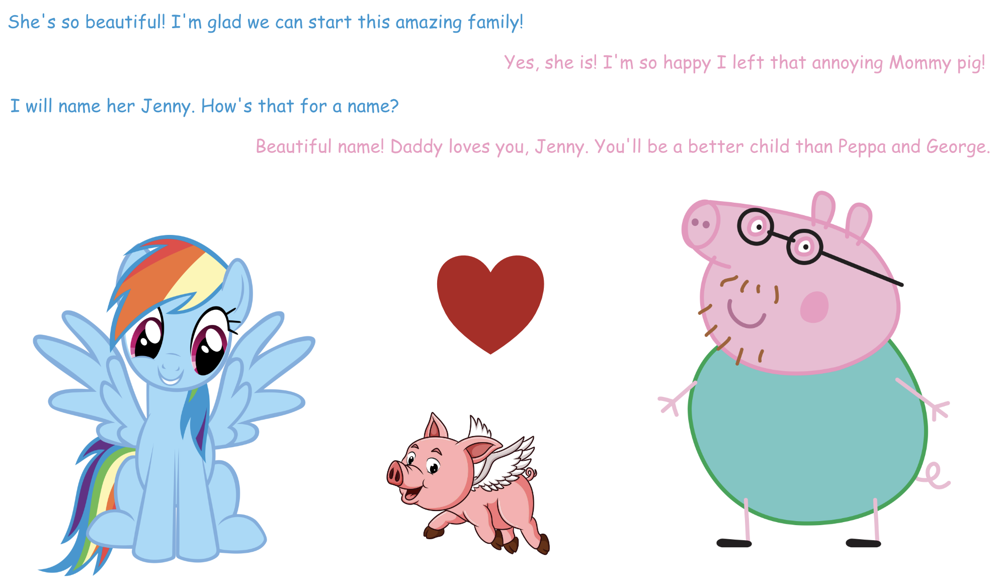 #3553986 - safe, artist:krazy3, rainbow dash, g4, baby, comic sans ...