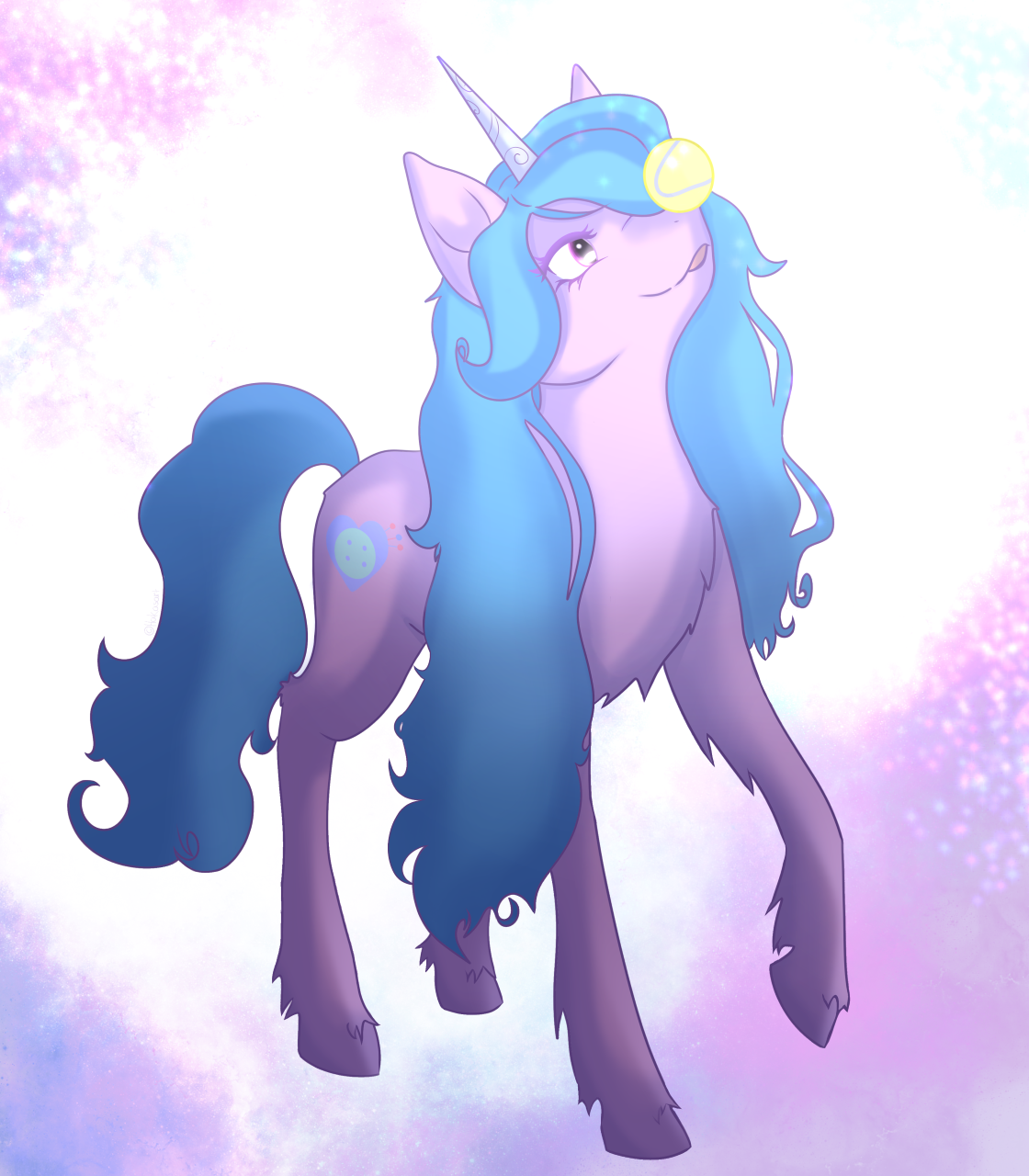 #3554071 - safe, artist:hakasart, izzy moonbow, oc, oc only, pony, unicorn, g5, :p, balancing ...