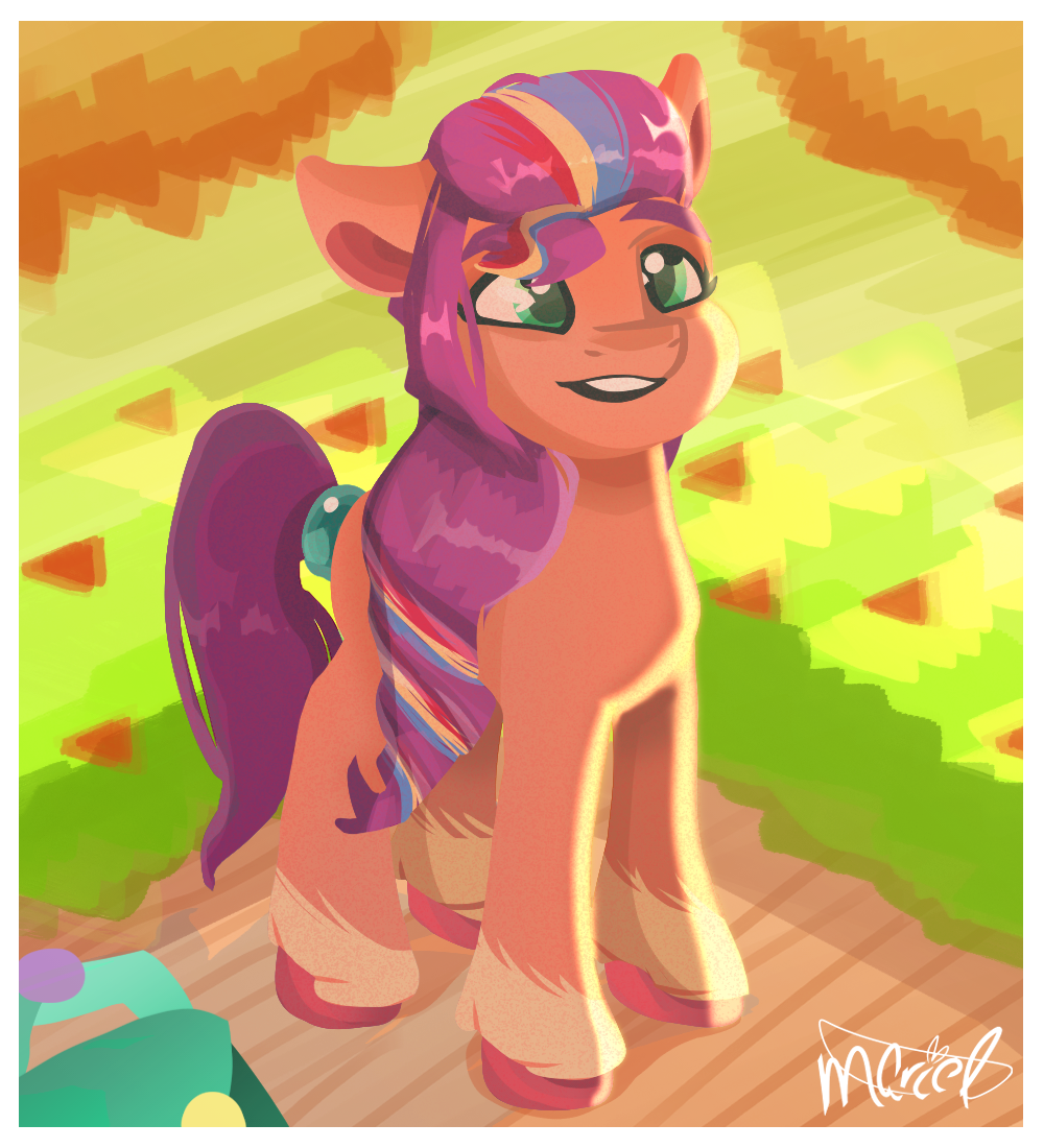 #3555015 - safe, artist:marilucki, sunny starscout, earth pony, pony ...