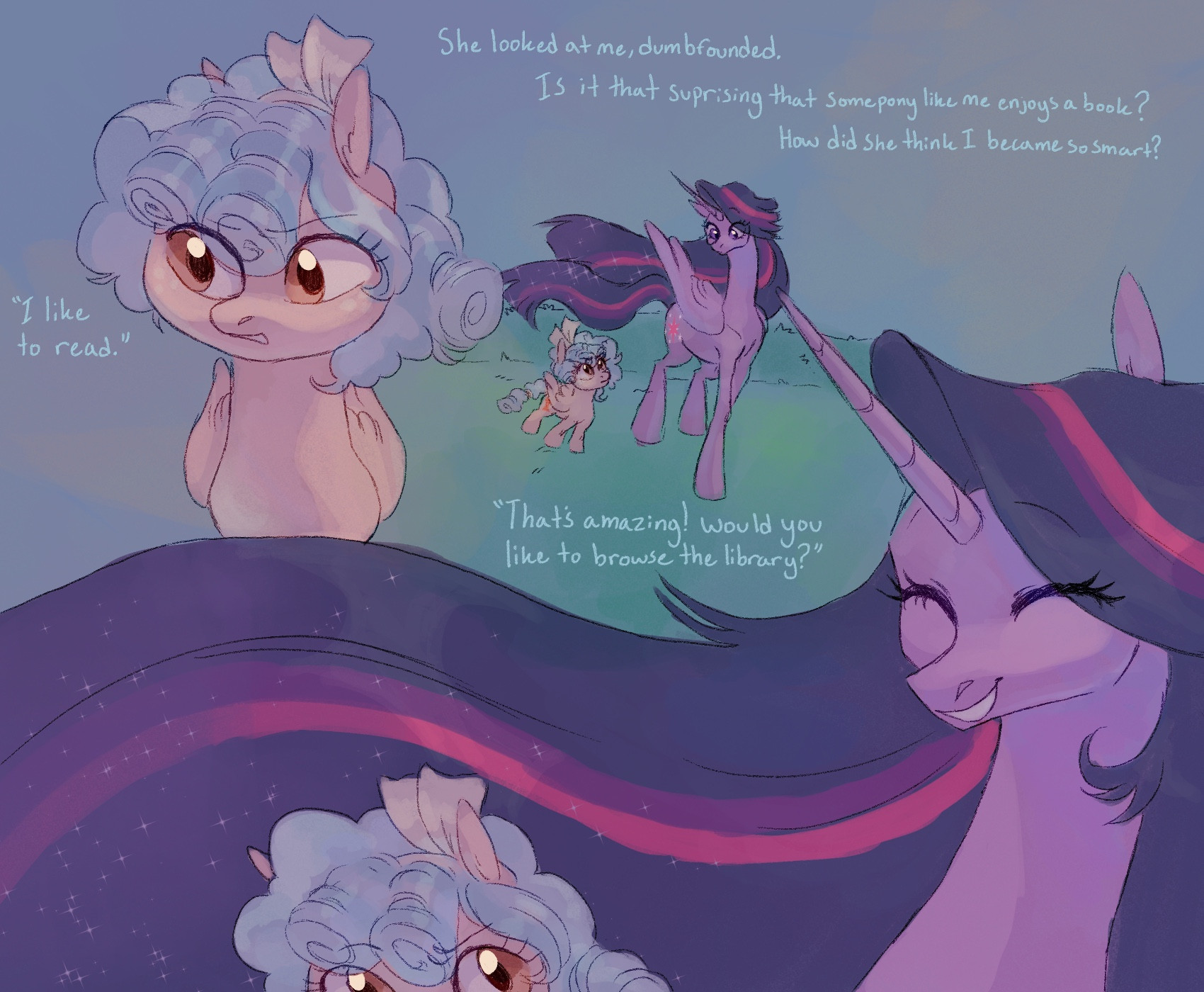 #3555970 - safe, artist:abbytabbys, cozy glow, twilight sparkle, alicorn, pegasus, pony, series ...