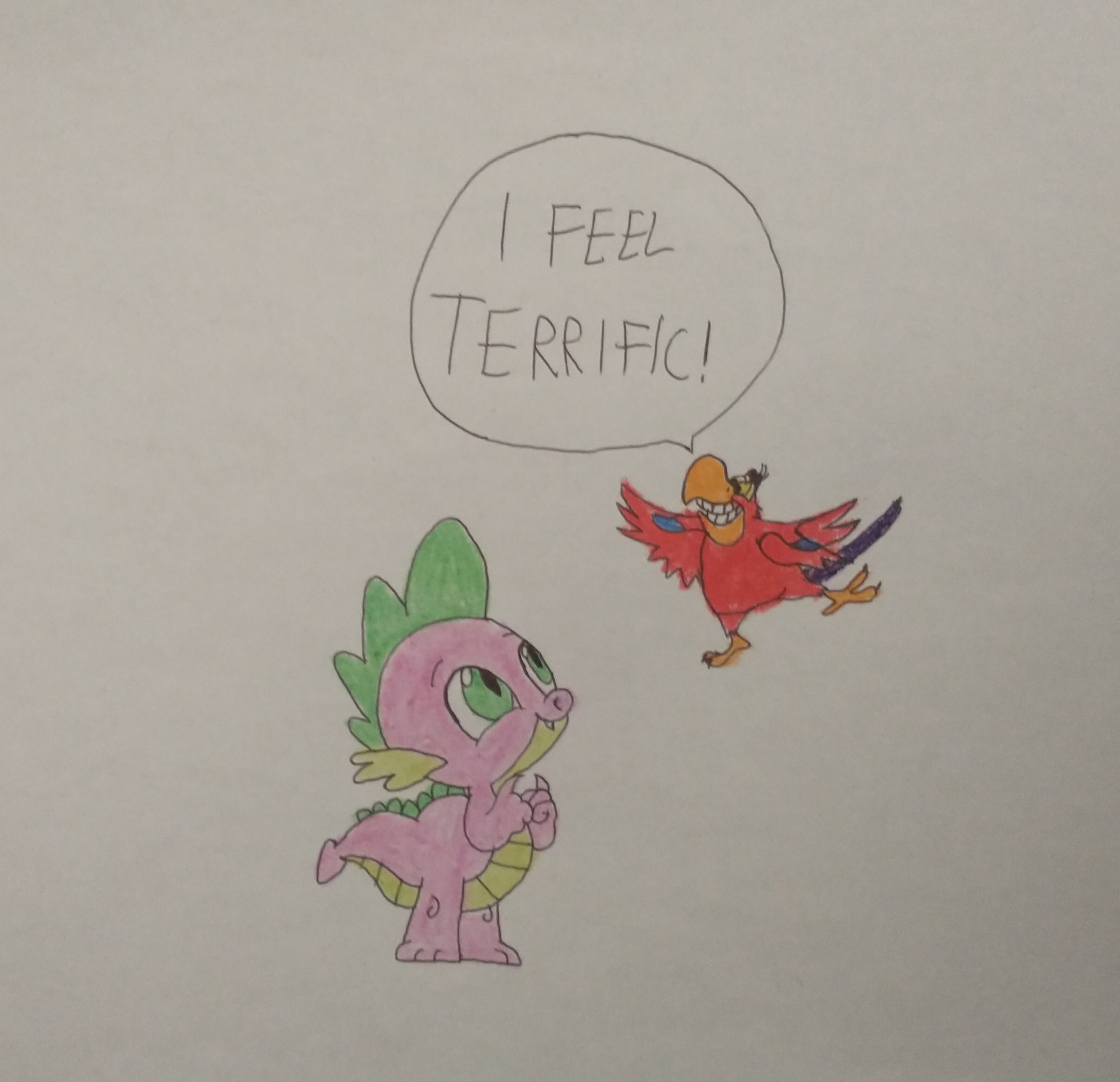 #3557326 - safe, anonymous artist, derpibooru exclusive, spike, bird ...
