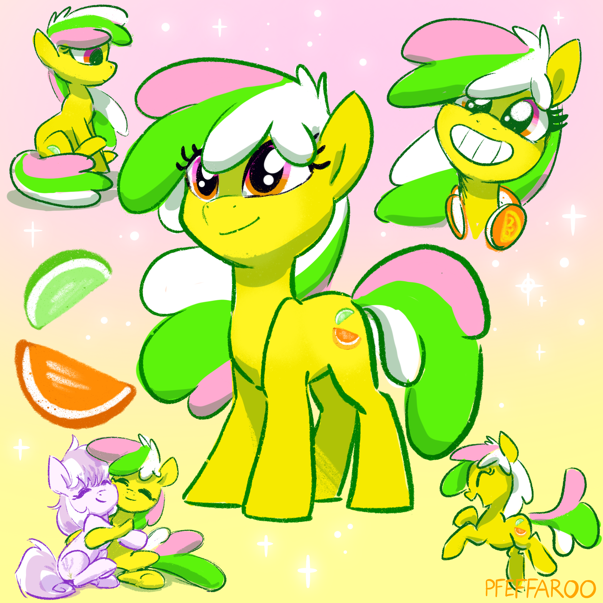 #3540833 - safe, artist:pfeffaroo, oc, oc only, oc:lavender spring, oc:summer delight, earth ...