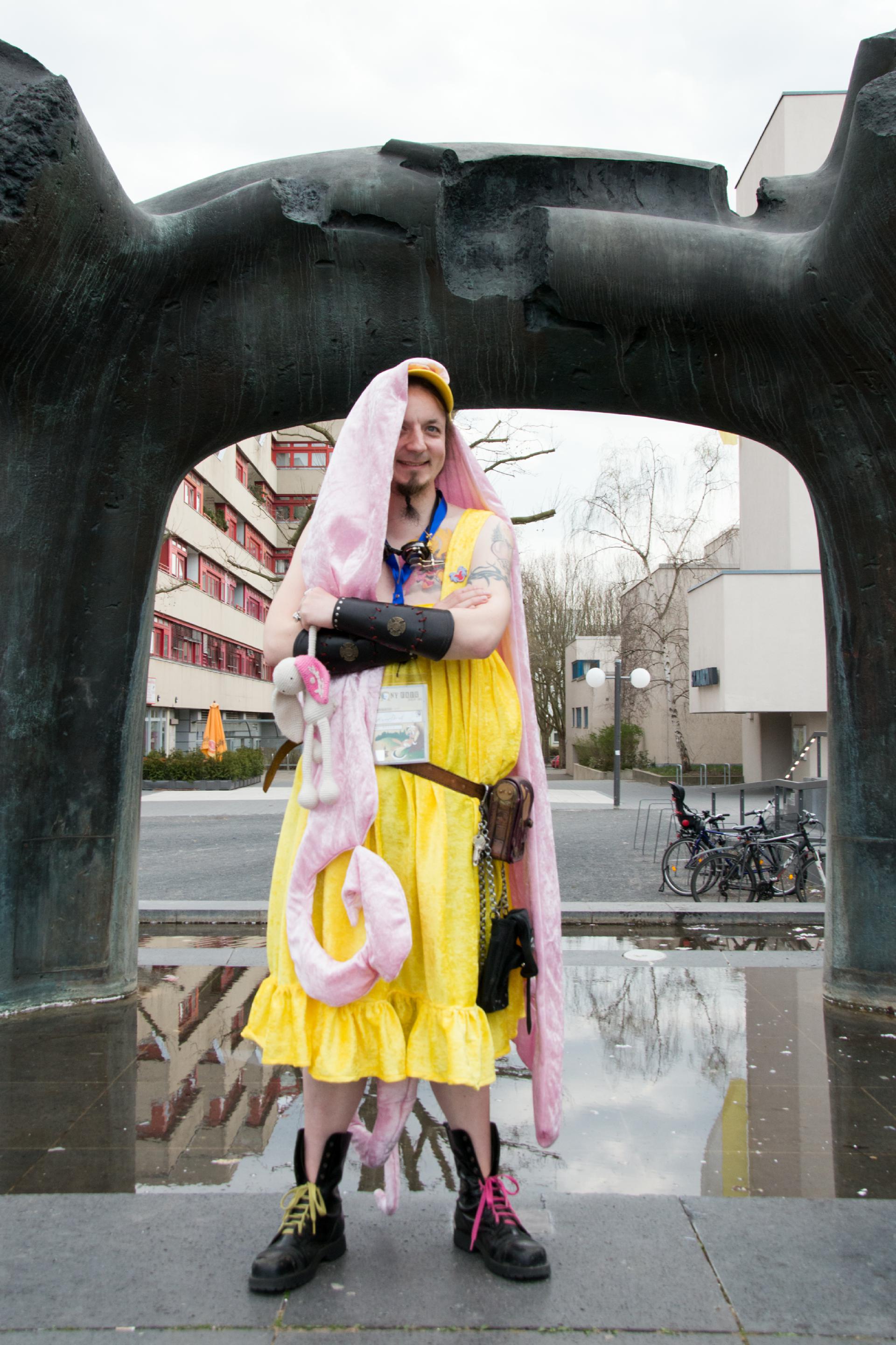 #3541657 - safe, fluttershy, human, g4, 2015, brony fair, clothes ...