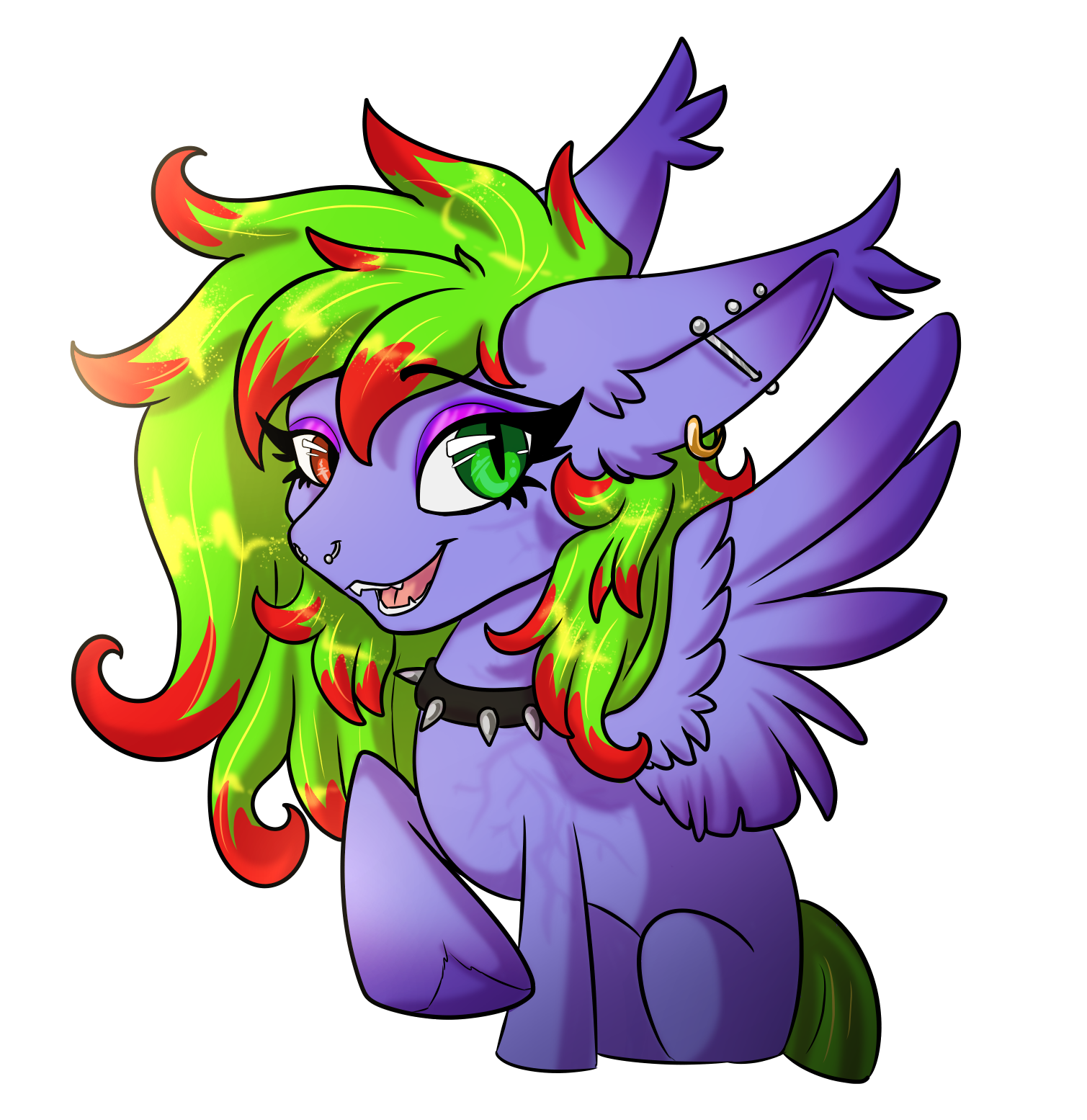 #3545139 - safe, oc, oc:electra, hybrid, pegabat, pegasus, ear piercing ...