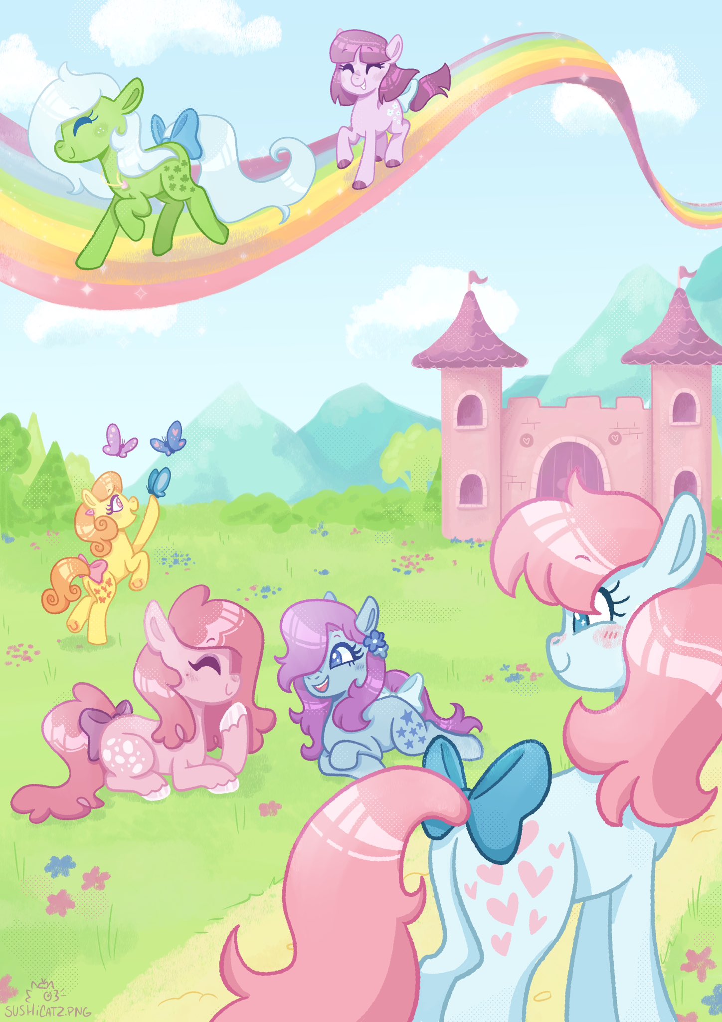 #3557469 - safe, artist:sushicatz_png, blossom, blue belle ...