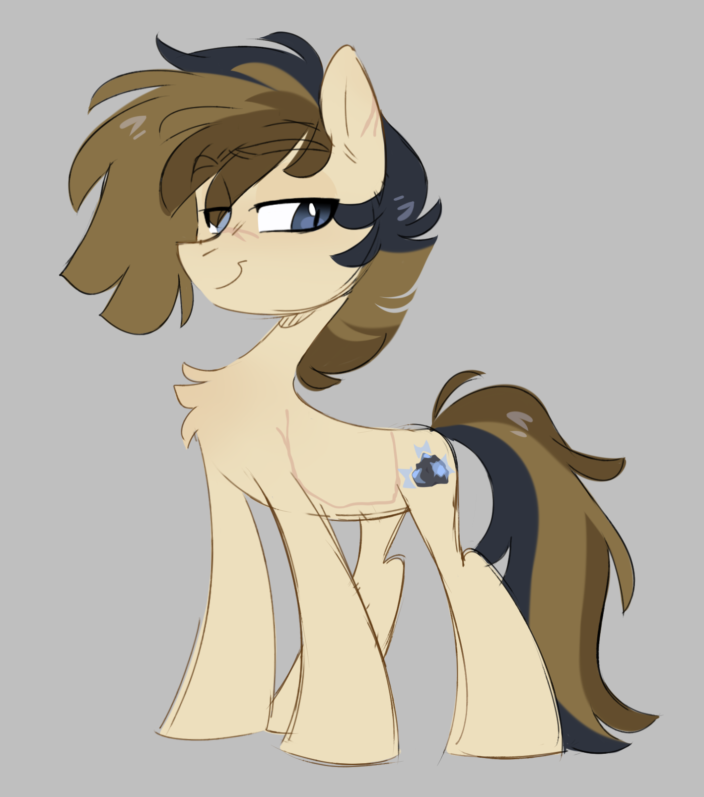 #3558023 - safe, artist:crimmharmony, oc, oc only, oc:115, earth pony, blue eyes, colored sketch ...