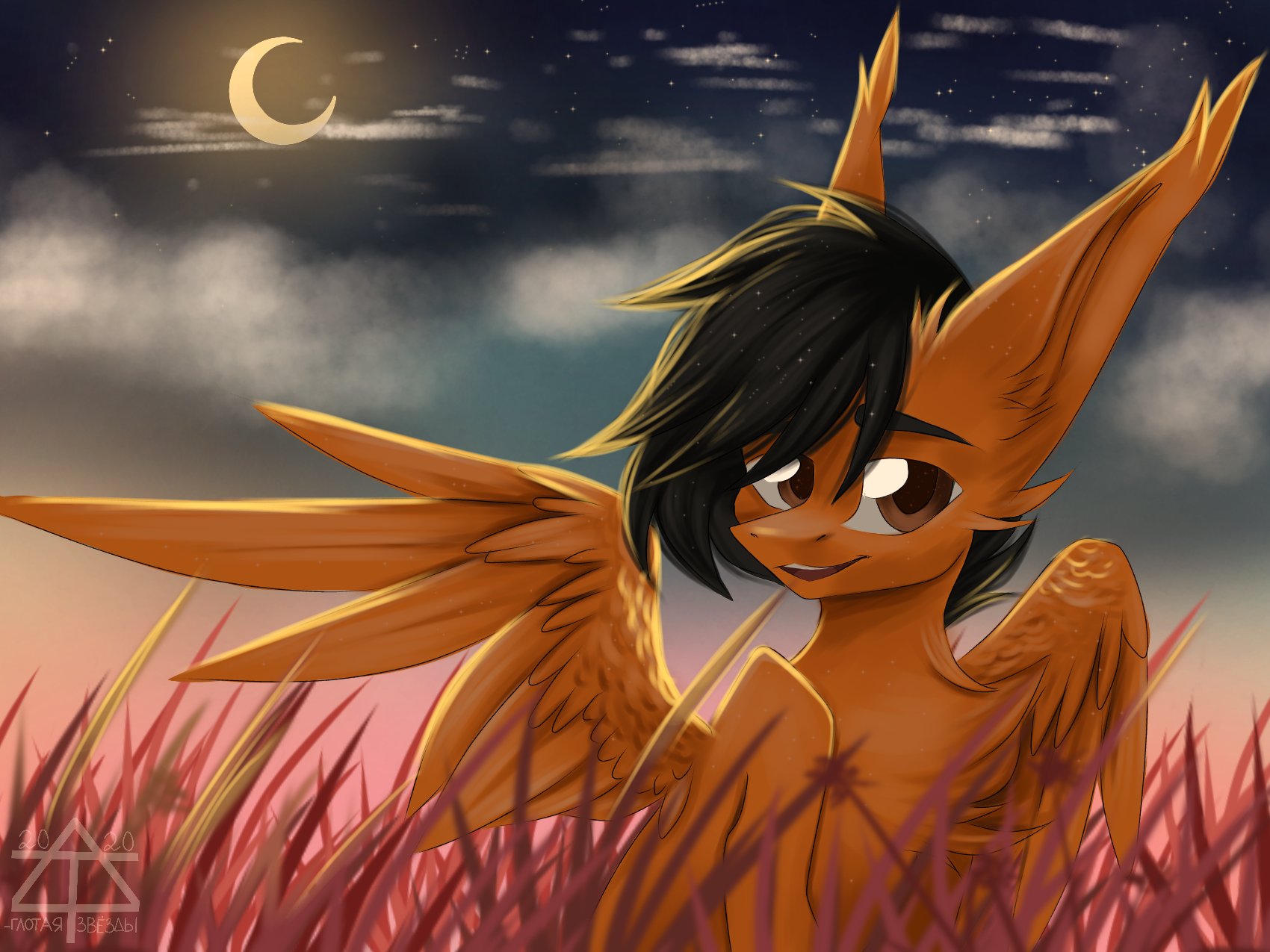 #3563362 - safe, artist:shinech9, oc, oc only, pegasus, pony, crescent ...