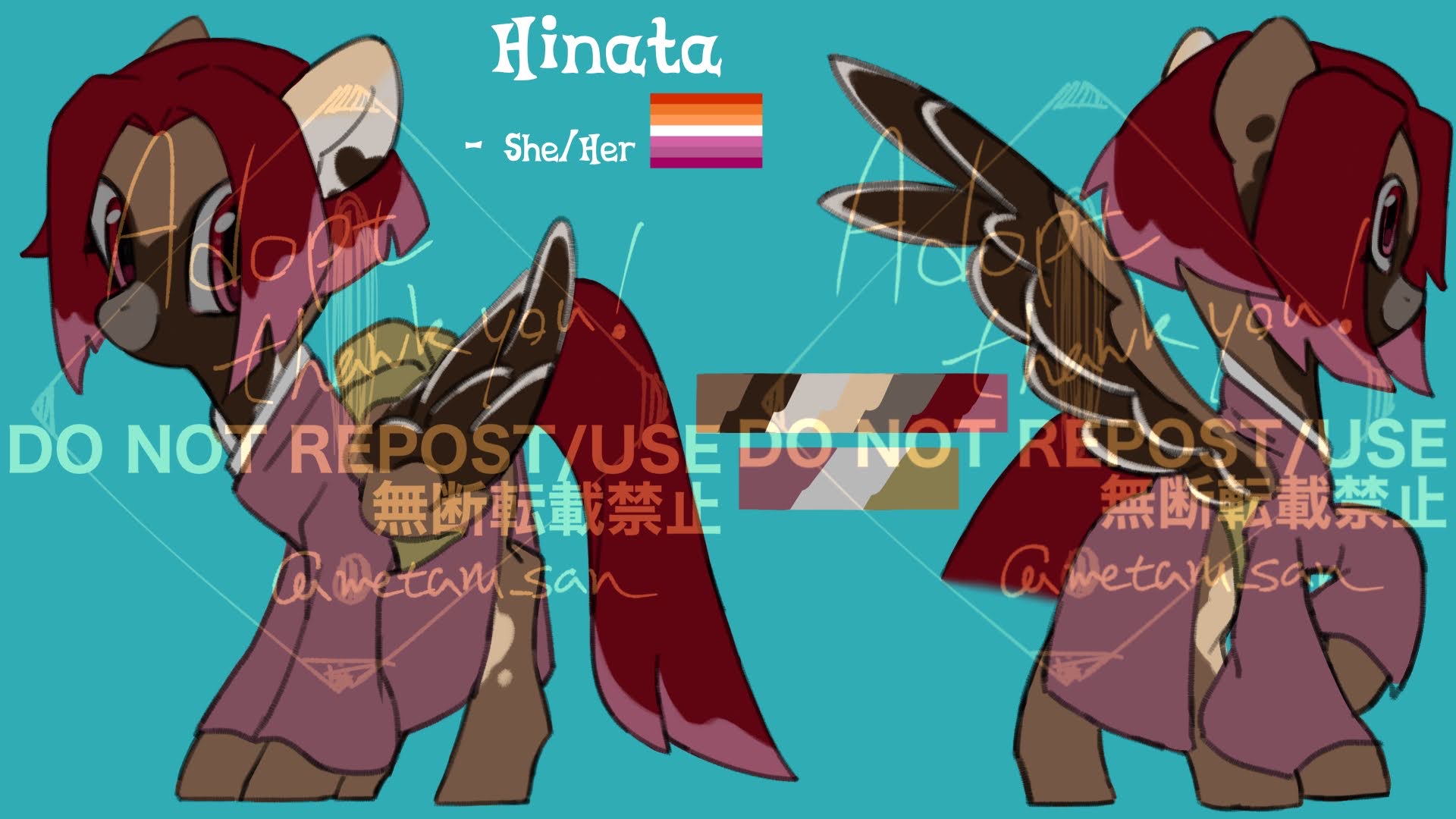 #3563553 - safe, artist:metaruscarlet, oc, oc only, oc:hinata, pegasus, pony, adoptable, blue ...