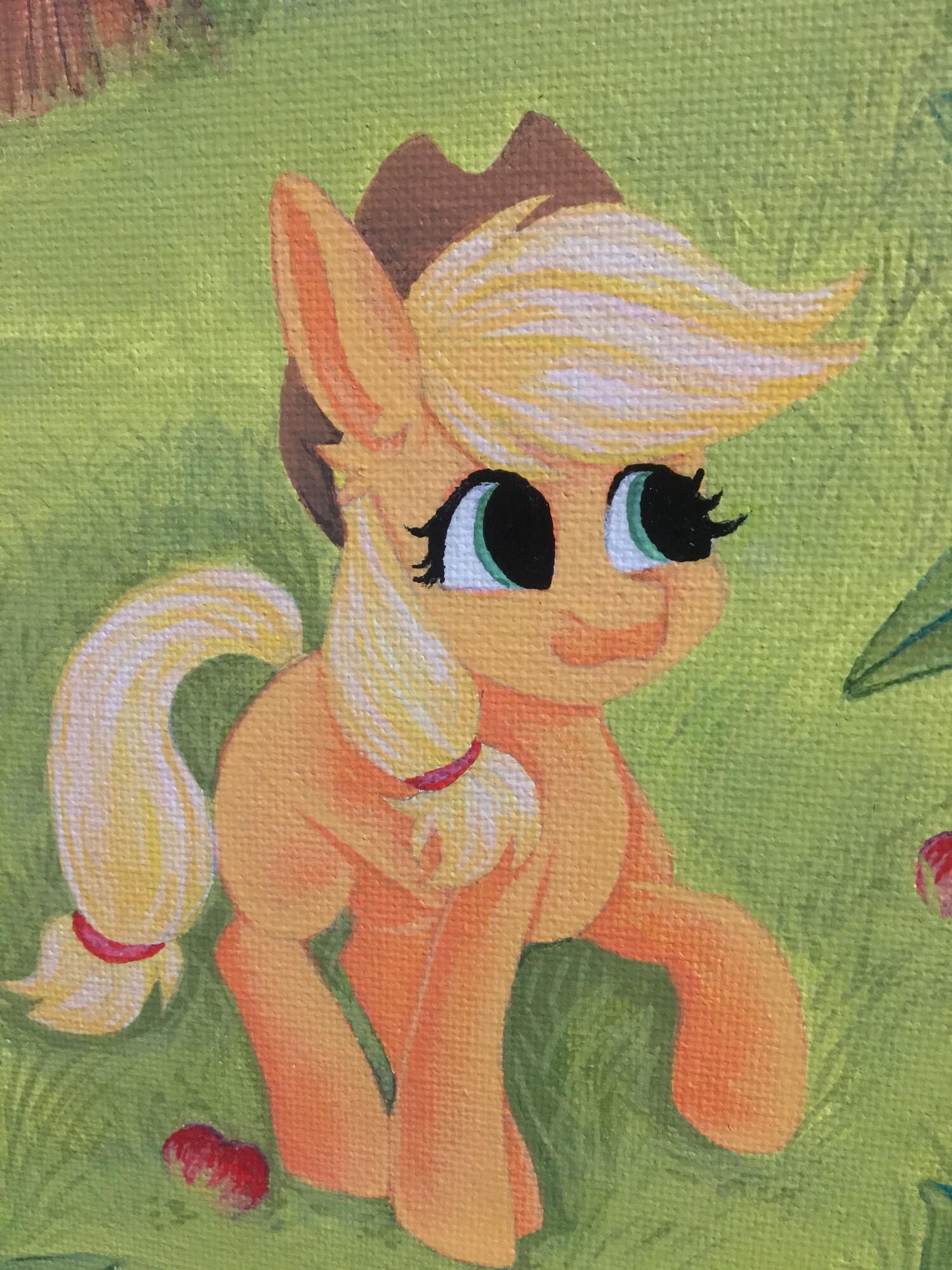 #3564747 - safe, artist:somestupidfrog, applejack, g4, acrylic painting ...