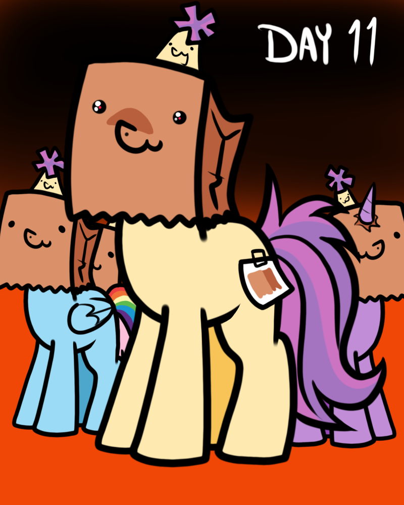 #3564845 - safe, artist:paperbagpony, rainbow dash, oc, oc:paper bag ...