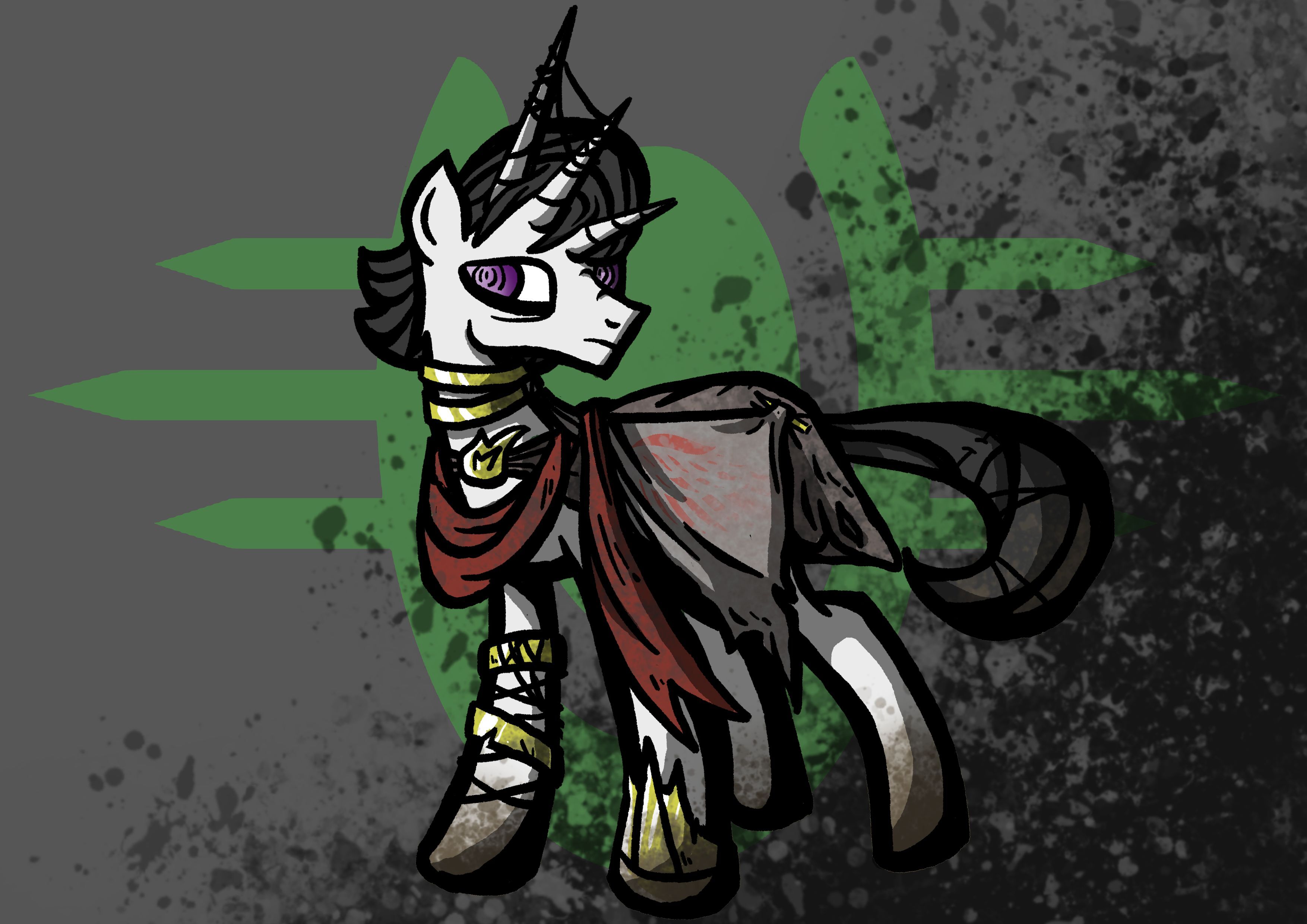 #3565111 - safe, artist:gold_hd2017, oc, oc only, oc:dogma, pony, unicorn, fallout equestria ...