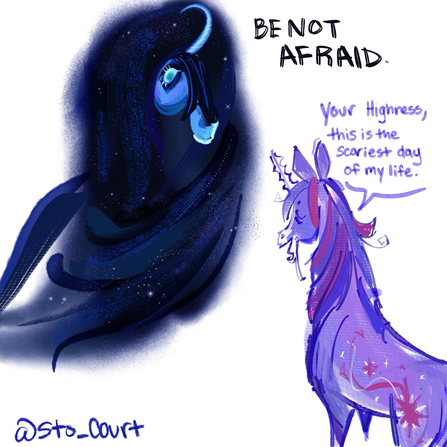 #3566096 - safe, artist:sto_court, nightmare moon, twilight sparkle ...