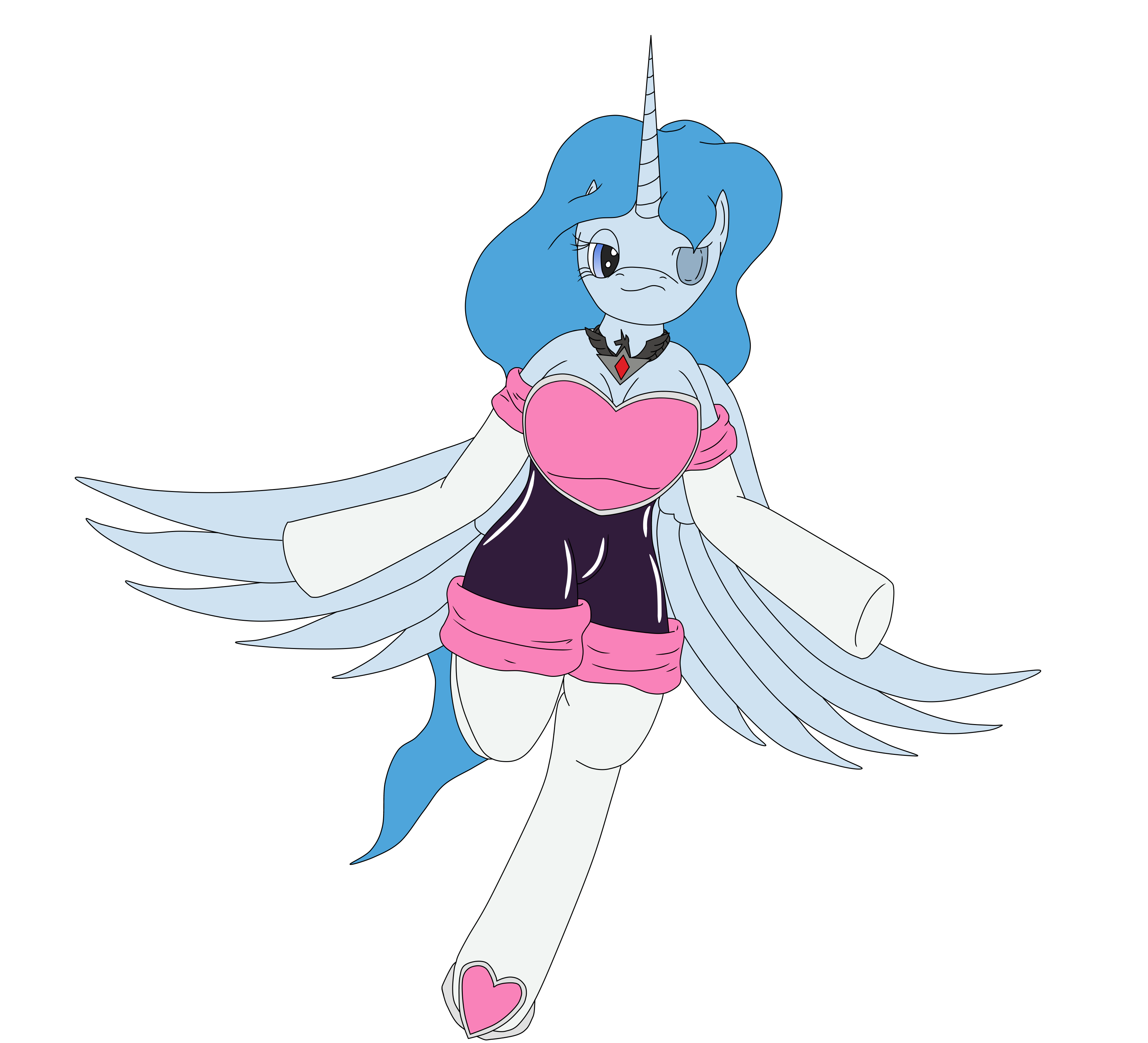 #3566591 - safe, artist:timejumper, oc, oc only, oc:erudire, alicorn, anthro, alicorn amulet ...