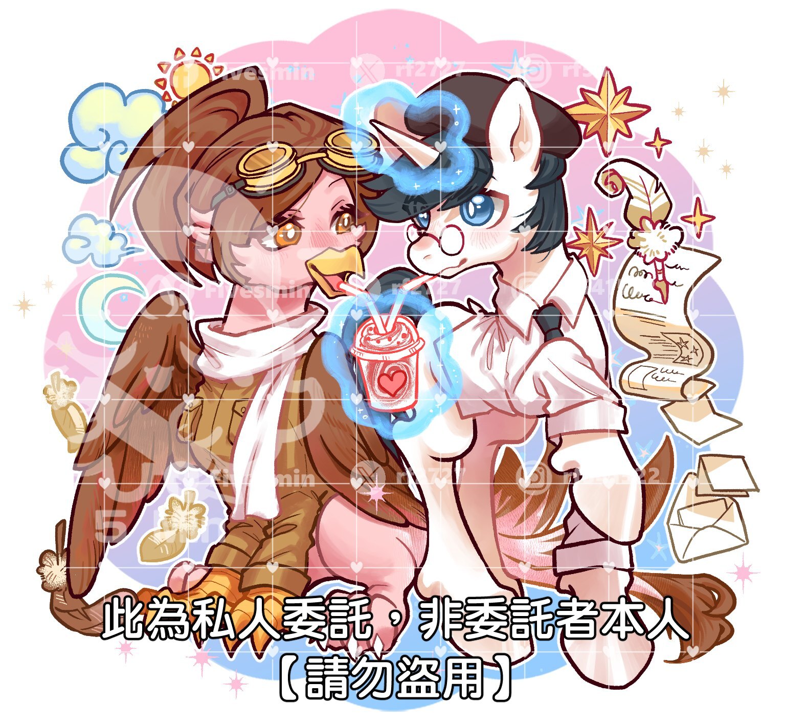 #3566605 - safe, artist:五分日記社, oc, oc:schwarz, oc:zahnrad, griffon ...