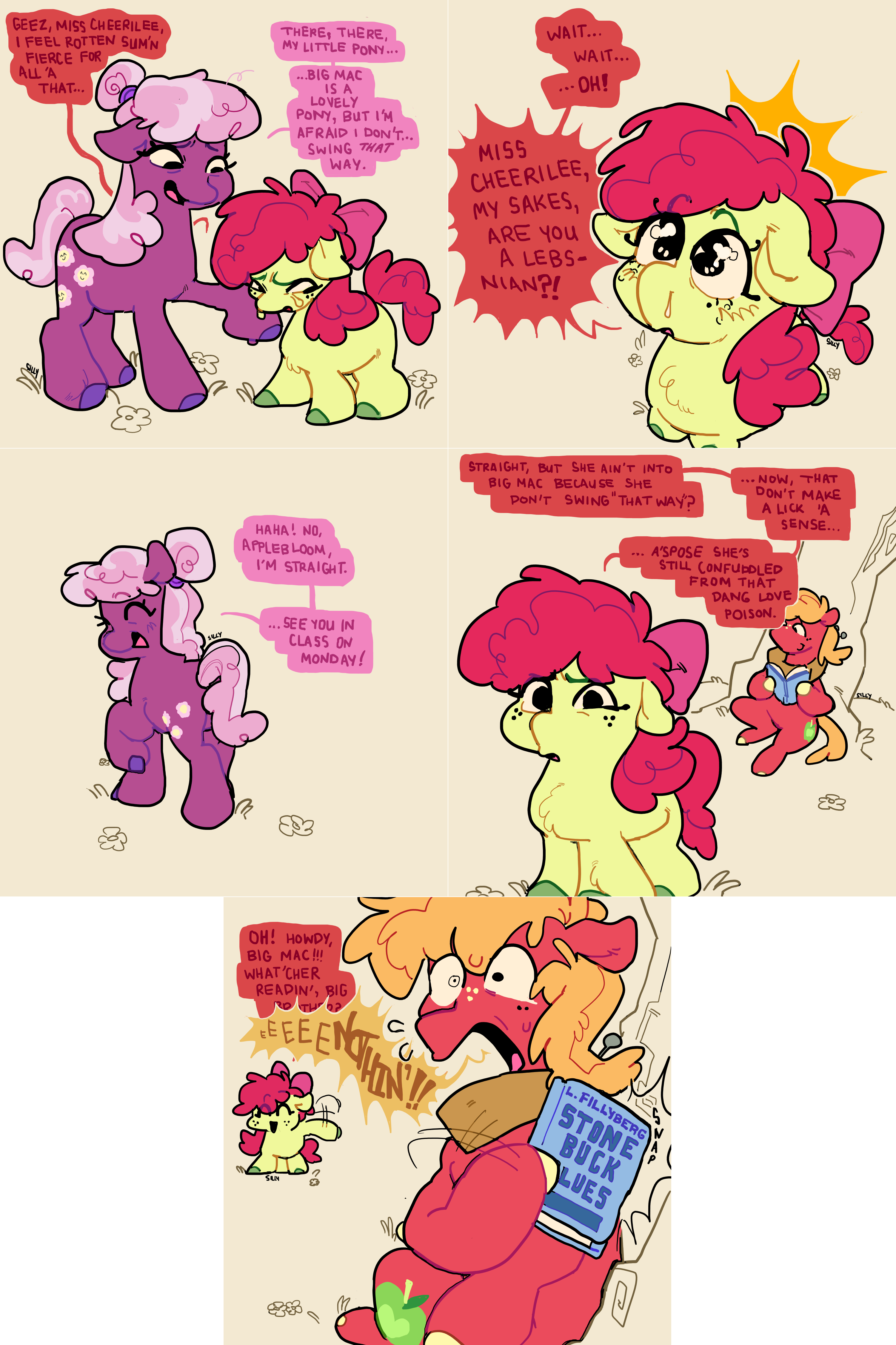 #3566875 - safe, artist:digitaldogpark, apple bloom, big macintosh, cheerilee, pony, g4 ...
