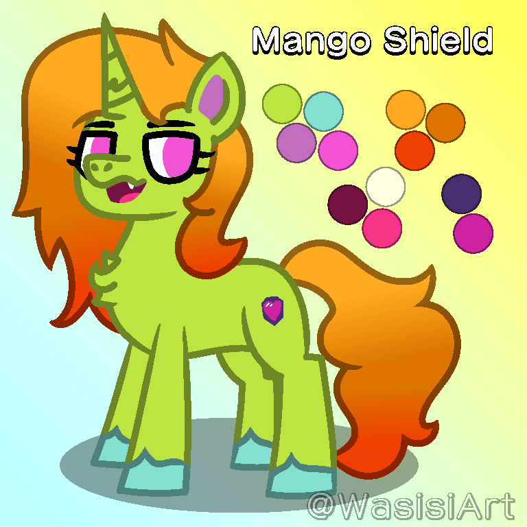 #3567060 - safe, artist:wasisi, oc, oc only, oc:mango shield, unicorn, doodle, gradient ...