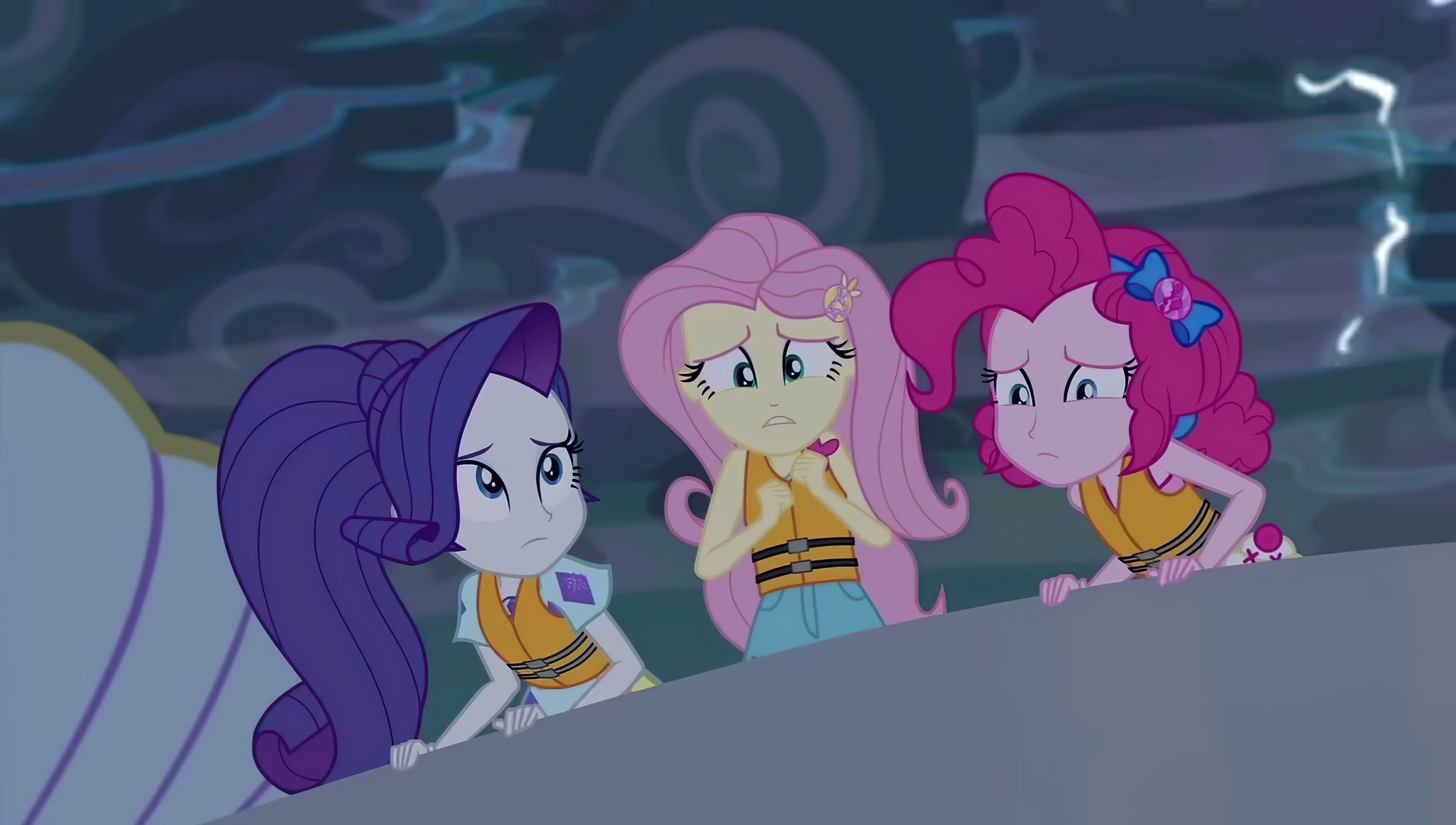 #3568711 - safe, screencap, fluttershy, pinkie pie, rarity, human ...