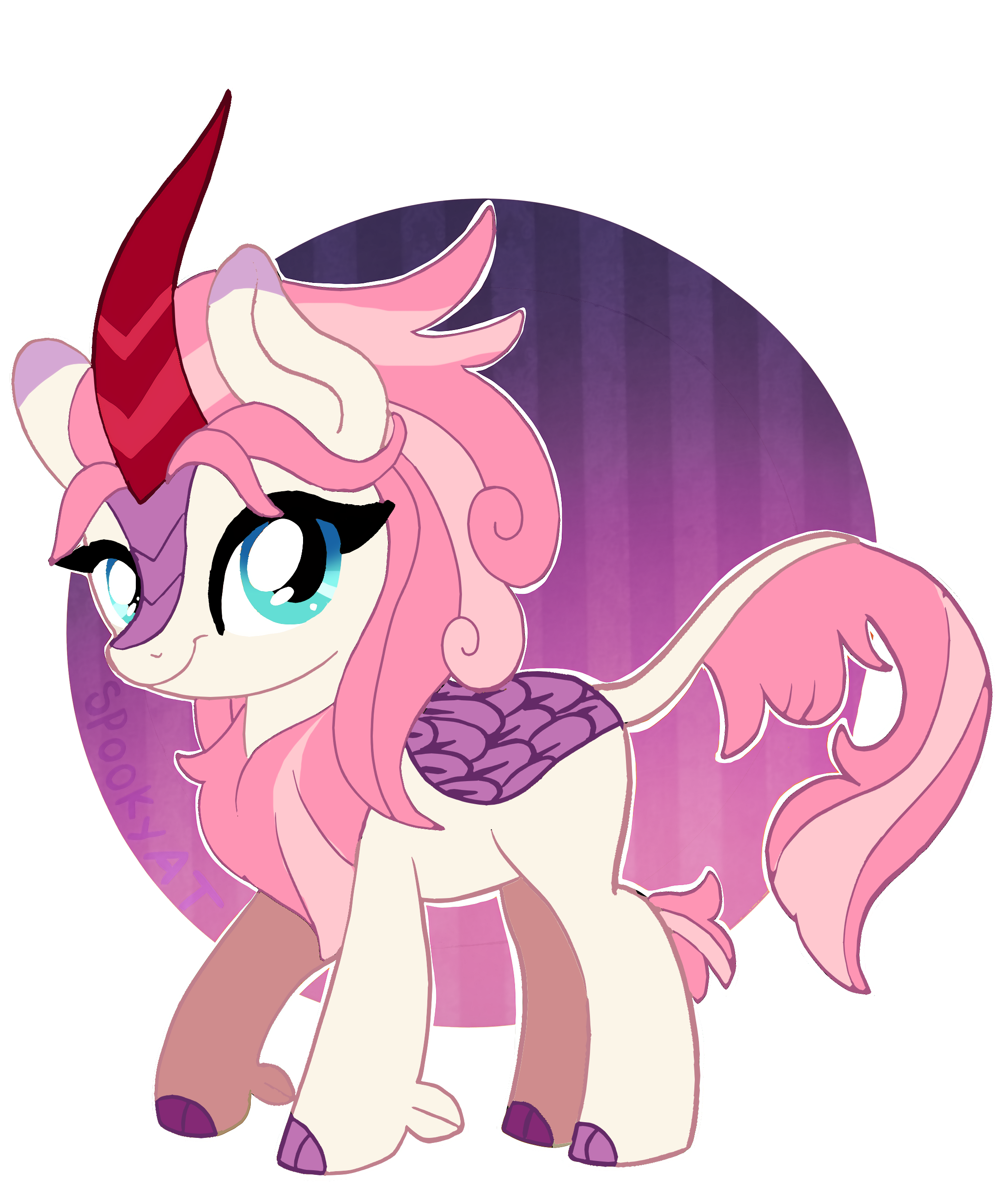 #3568742 - safe, artist:spookyle, oc, oc only, oc:petal blaze, kirin, cloven hooves, female ...