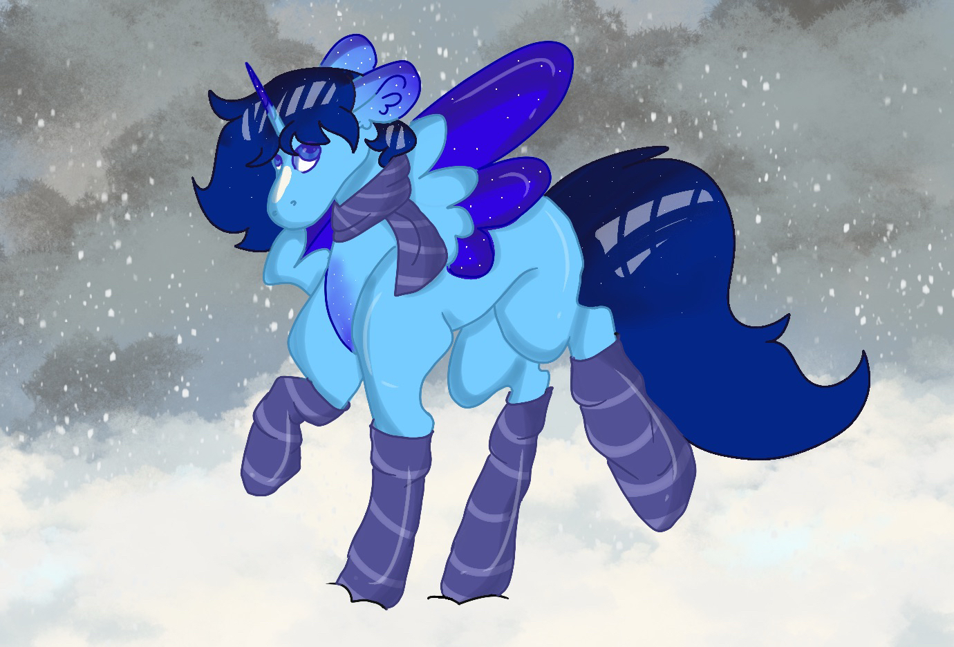 #3568991 - safe, artist:serenity, oc, oc only, oc:blue thunder, alicorn, clothes, outdoors ...