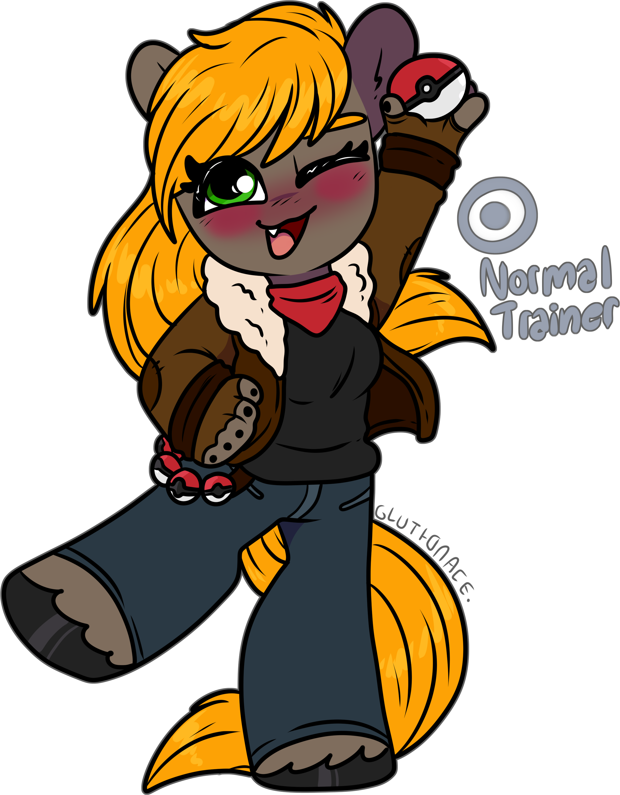 #3558303 - safe, artist:gluttonace, oc, oc only, earth pony, anthro ...