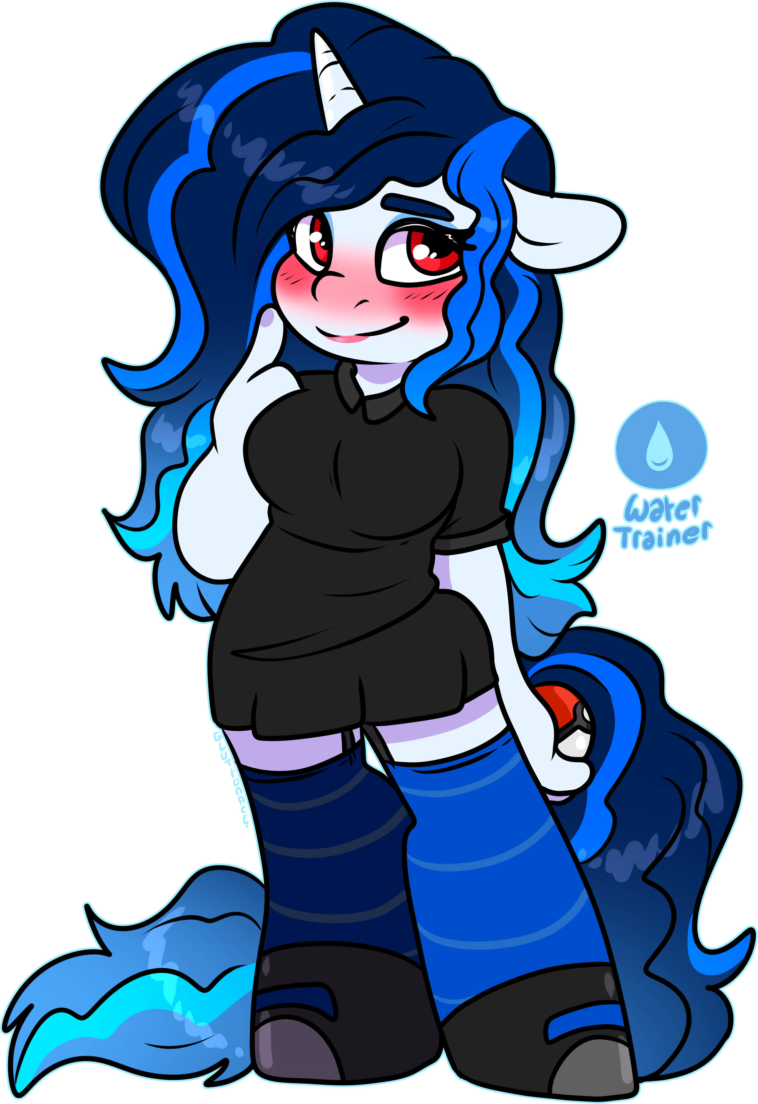 #3558306 - safe, artist:gluttonace, oc, oc only, unicorn, anthro ...