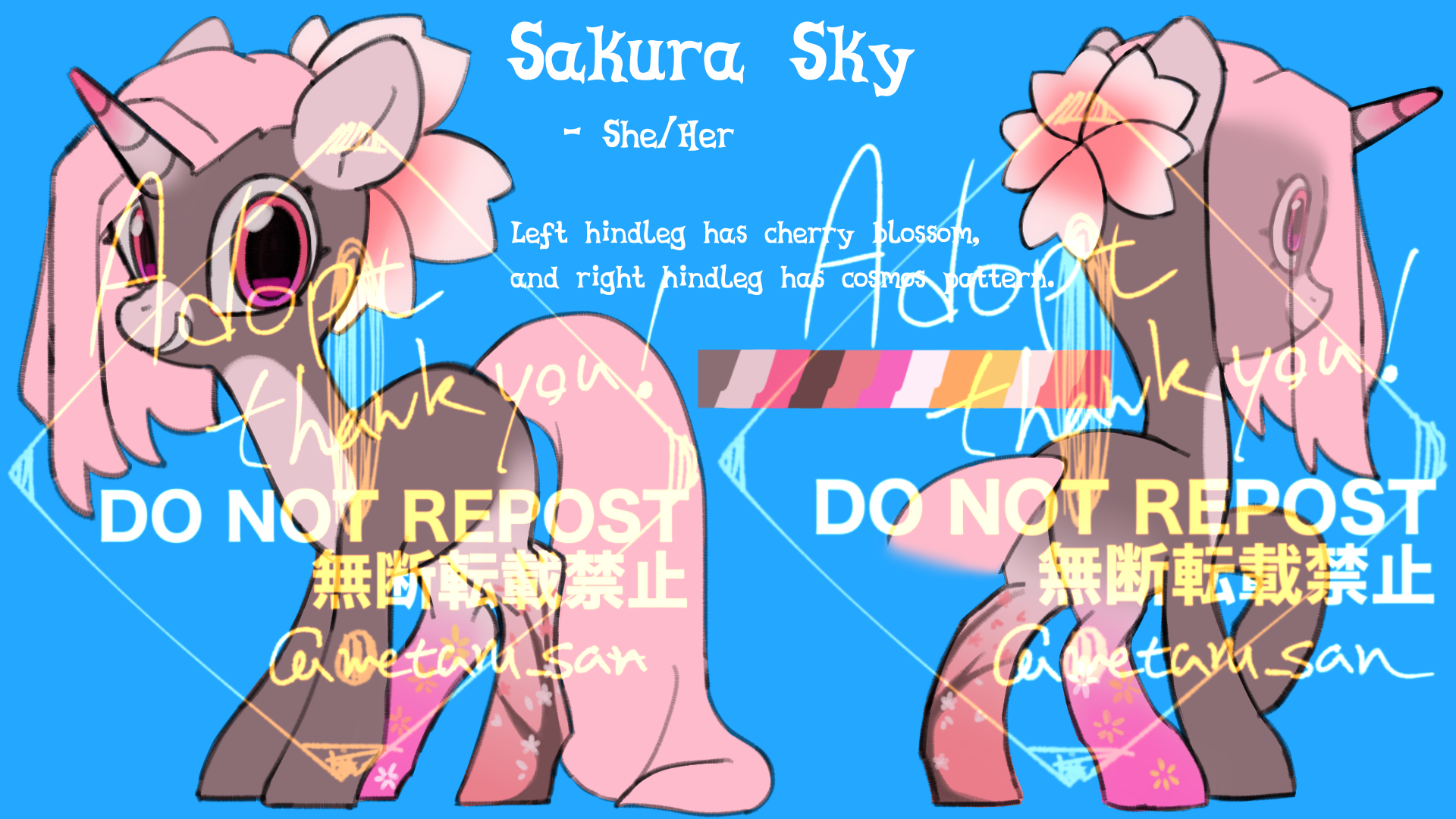 #3558375 - safe, artist:metaruscarlet, oc, oc only, oc:sakura sky, pony, unicorn, accessory ...