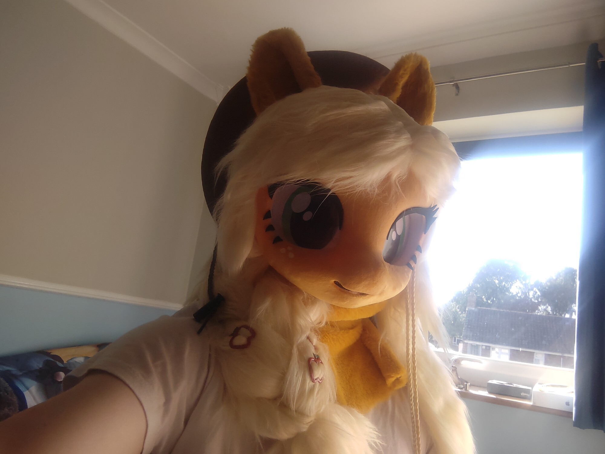 #3571020 - safe, artist:sofiikig, applejack, g4, fursuit, indoors, irl ...