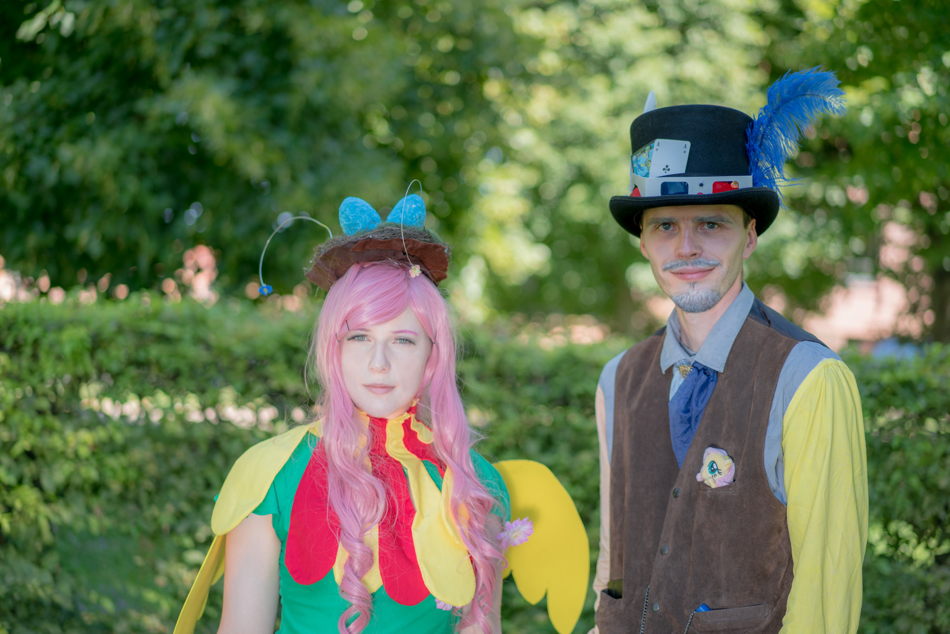 #3571139 - safe, discord, fluttershy, human, galacon, g4, 2016, clothes ...