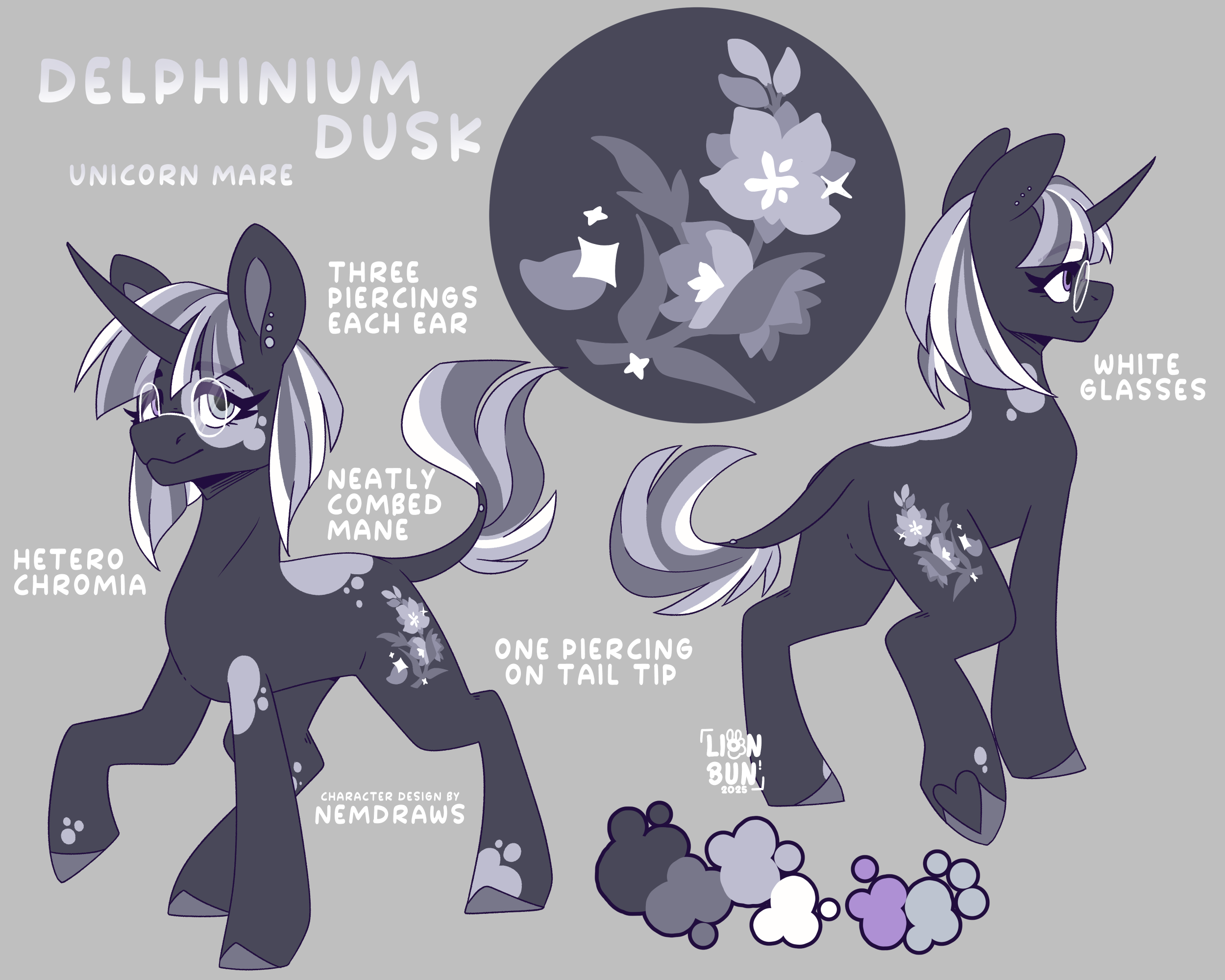 #3571175 - safe, artist:lionbun, oc, oc only, pony, unicorn, curved horn, ear piercing, female ...