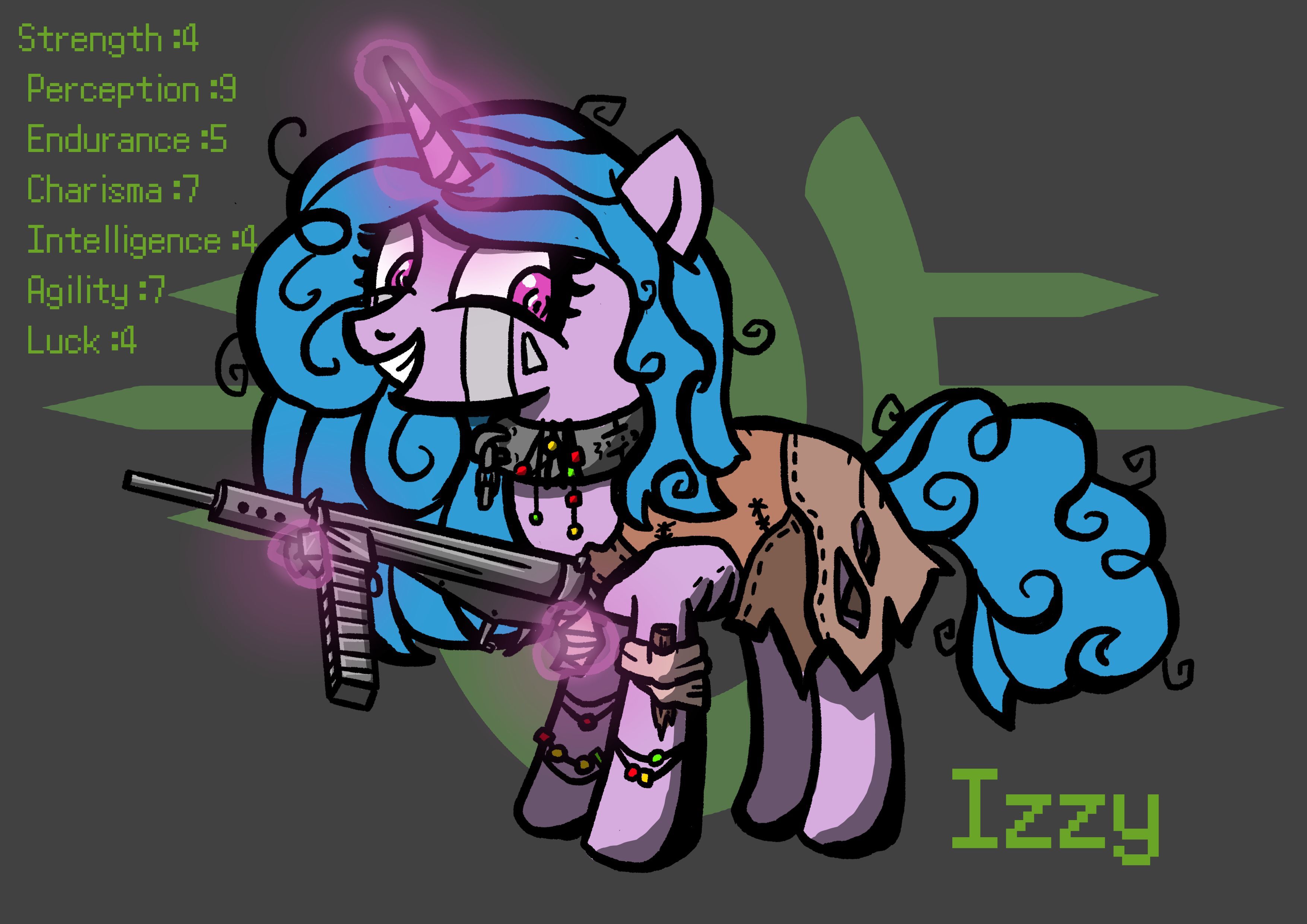#3572508 - safe, artist:gold_hd2017, izzy moonbow, unicorn, fallout ...