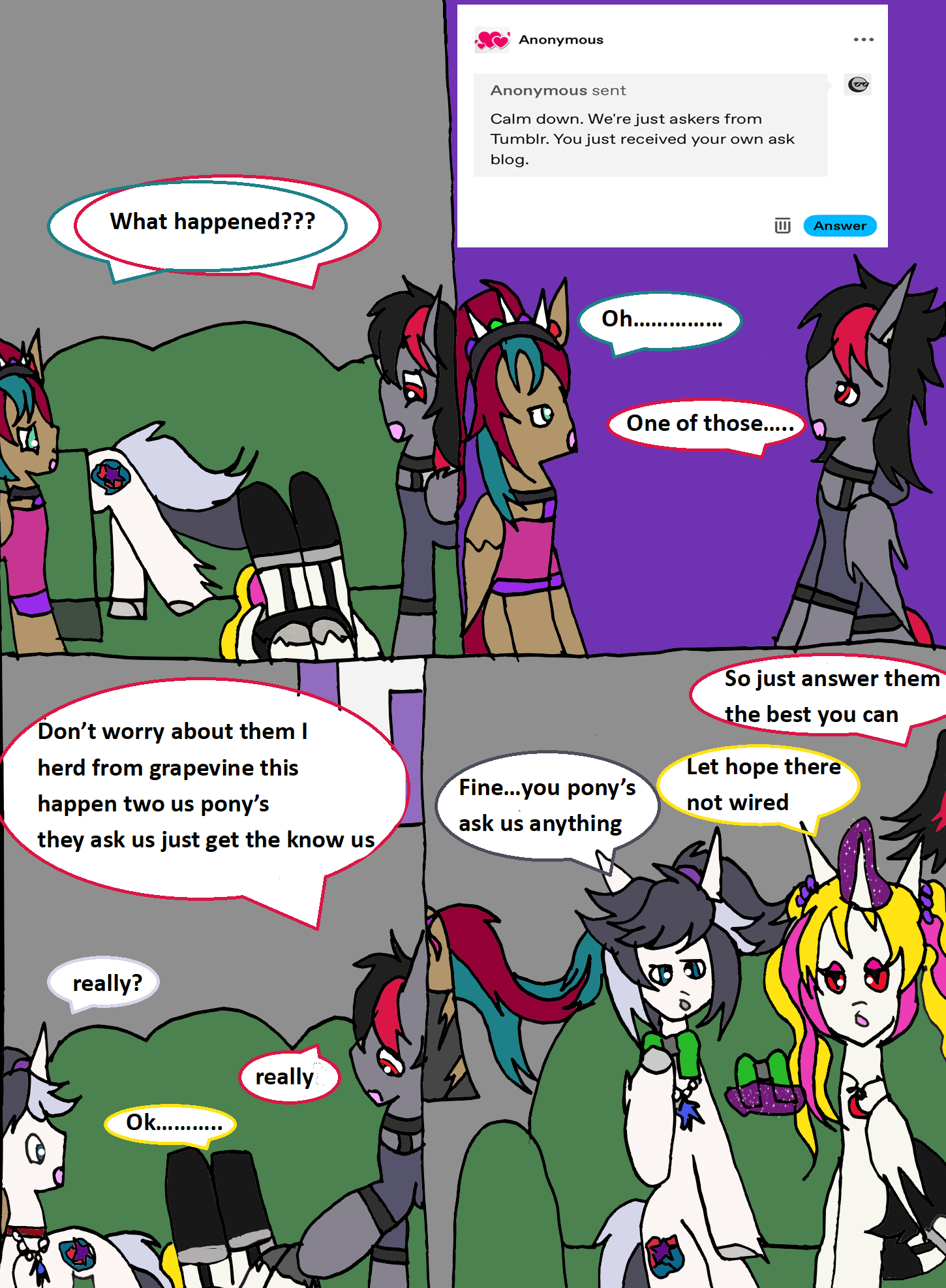 #3572540 - safe, artist:ask-luciavampire, oc, oc only, oc:blaze ash, oc:cross dusk, oc:karin ...