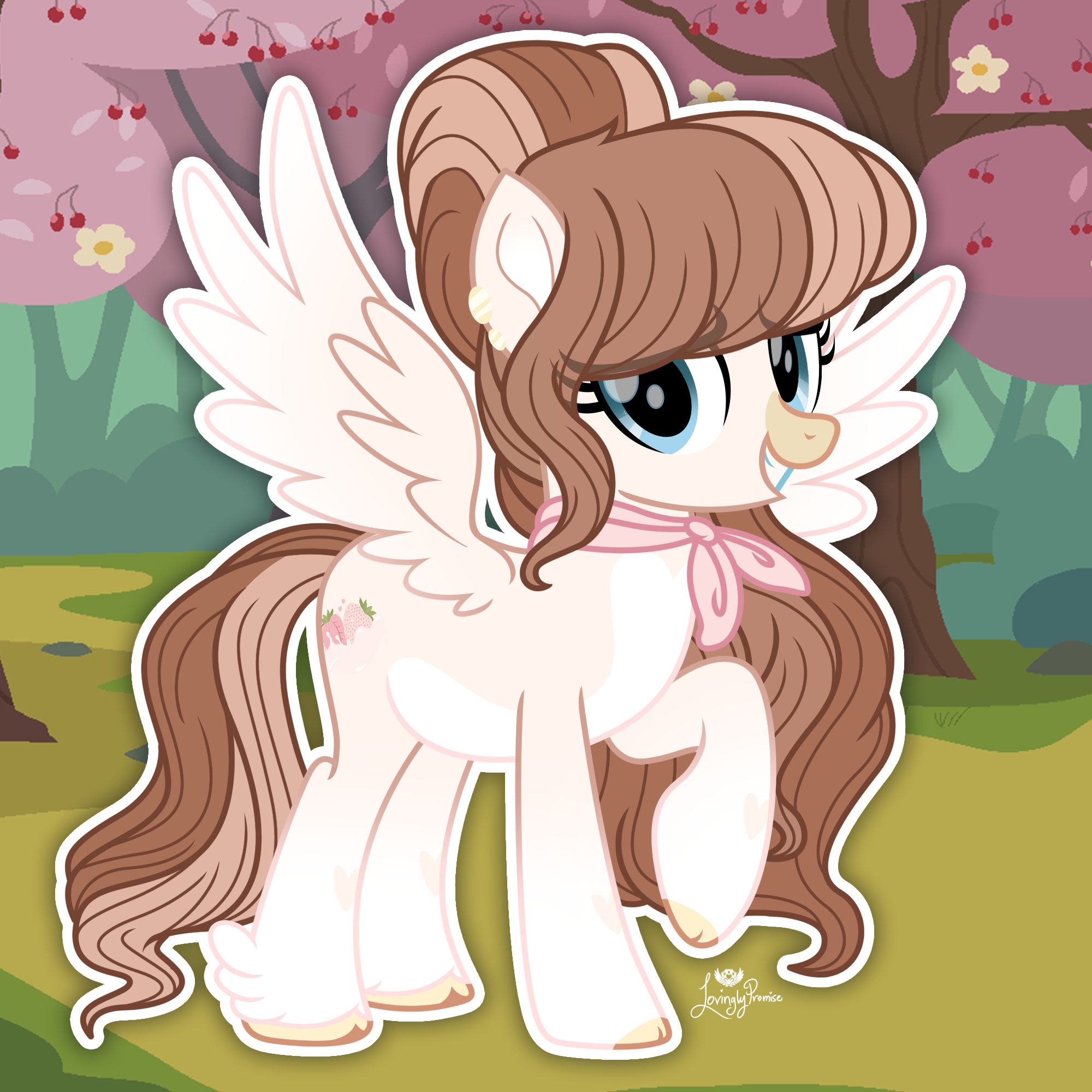 #3572612 - safe, artist:lovinglypromise, oc, oc:strawberry milk, pegasus, pony, female, mare ...