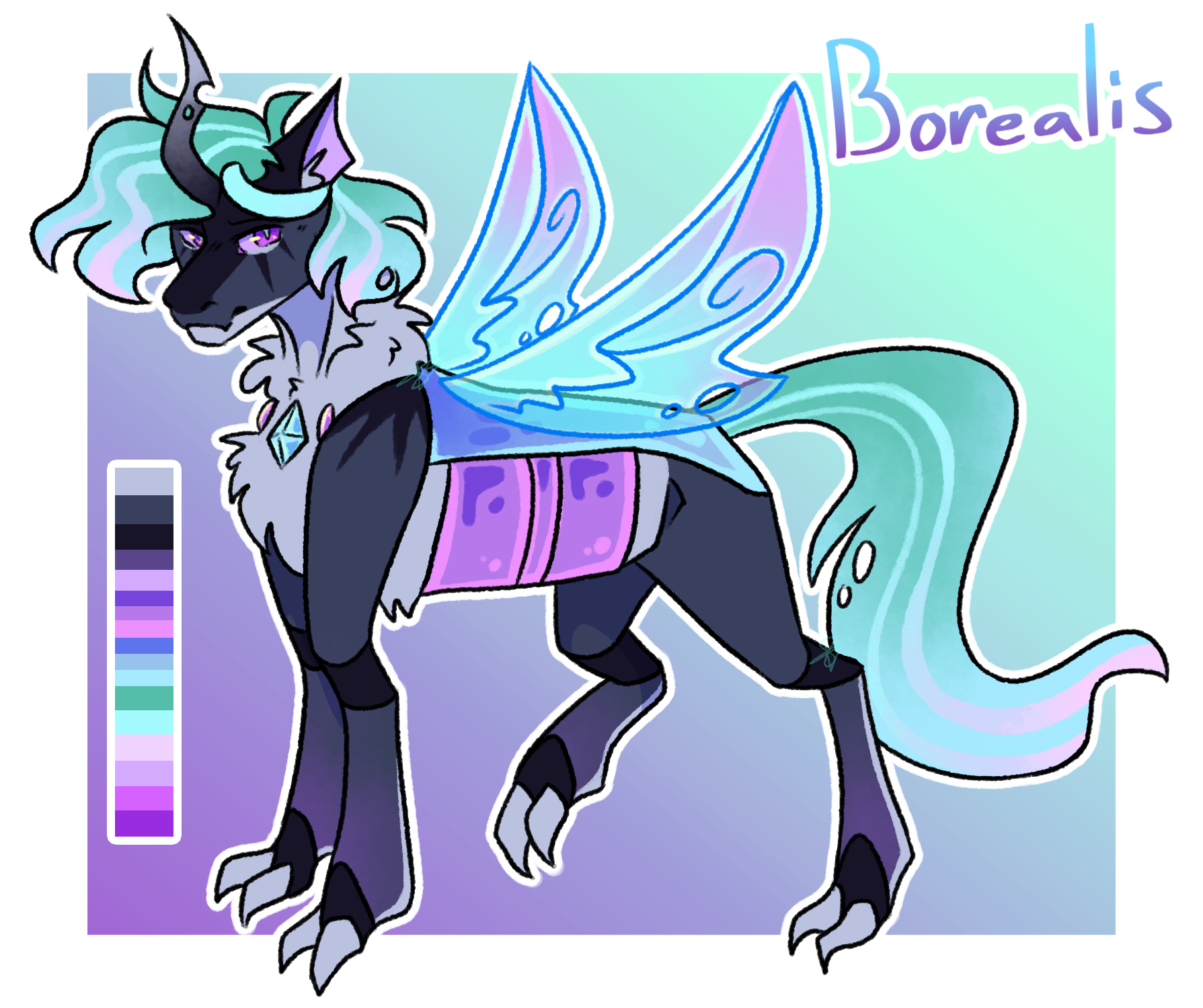 #3572619 - safe, artist:honkhonkbonk, oc, oc:borealis, changepony, hybrid, magical lesbian spawn ...