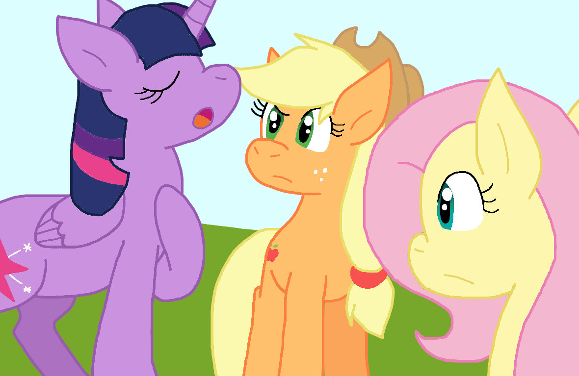 #3572750 - safe, artist:cmara, applejack, fluttershy, twilight sparkle, alicorn, earth pony ...