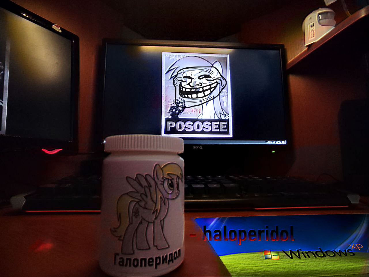 #3573256 - safe, derpy hooves, g4, bad quality, cyrillic, indoors, irl ...