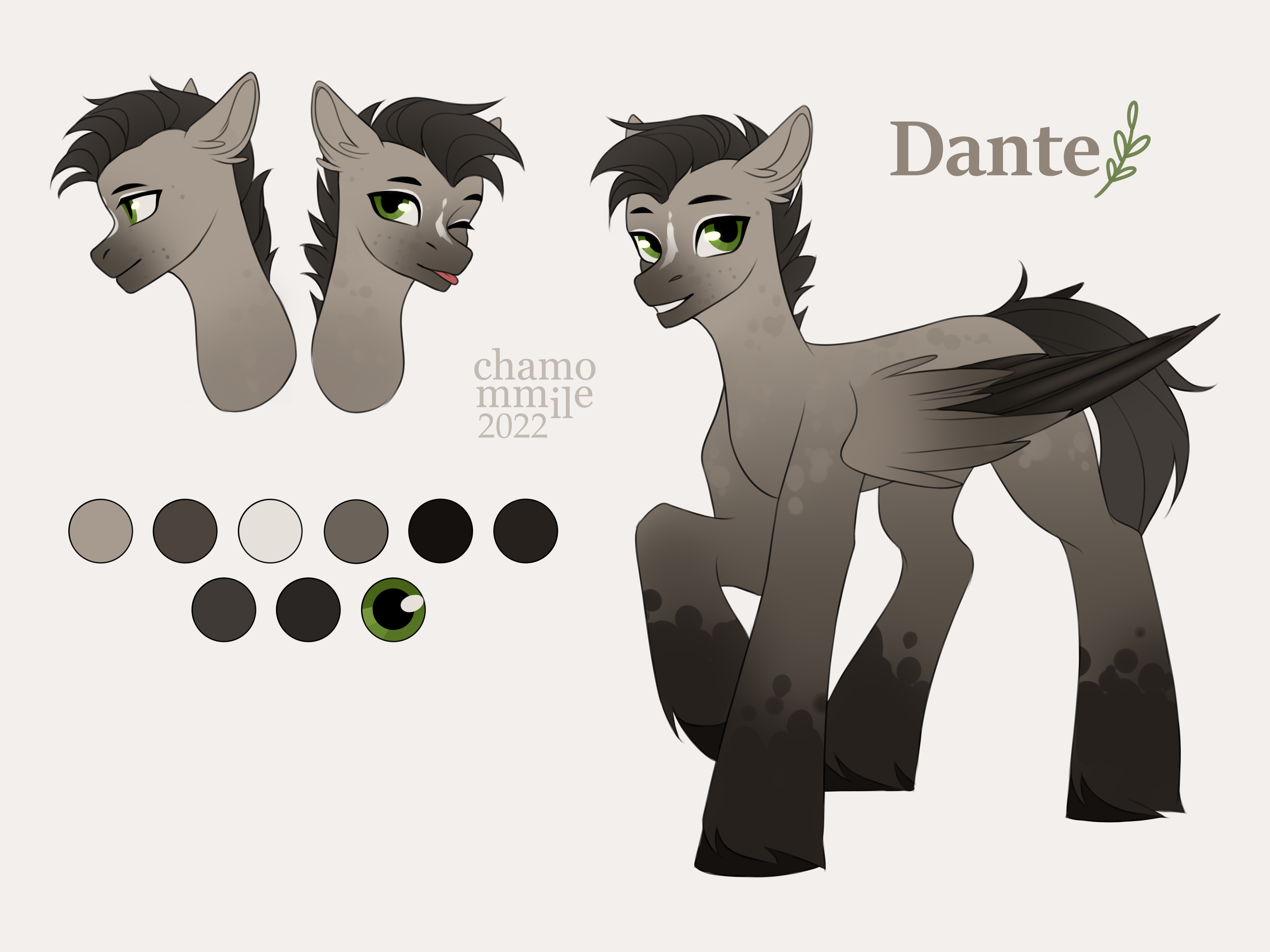 #3573258 - safe, artist:chamommile, oc, oc only, oc:dante, pegasus, pony, cute, male, one eye ...