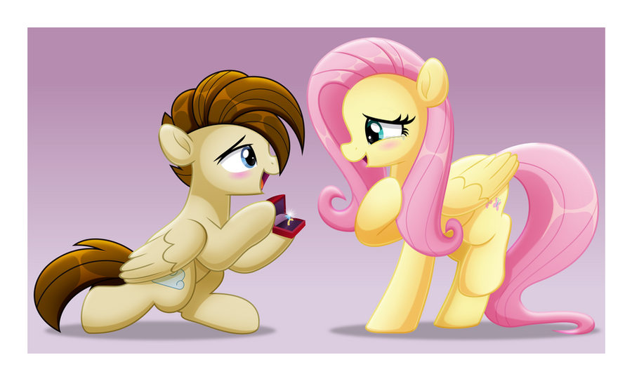 #3574351 - safe, artist:jhayarr23, fluttershy, oc, pegasus, pony, g4, canon x oc, duo, duo male ...