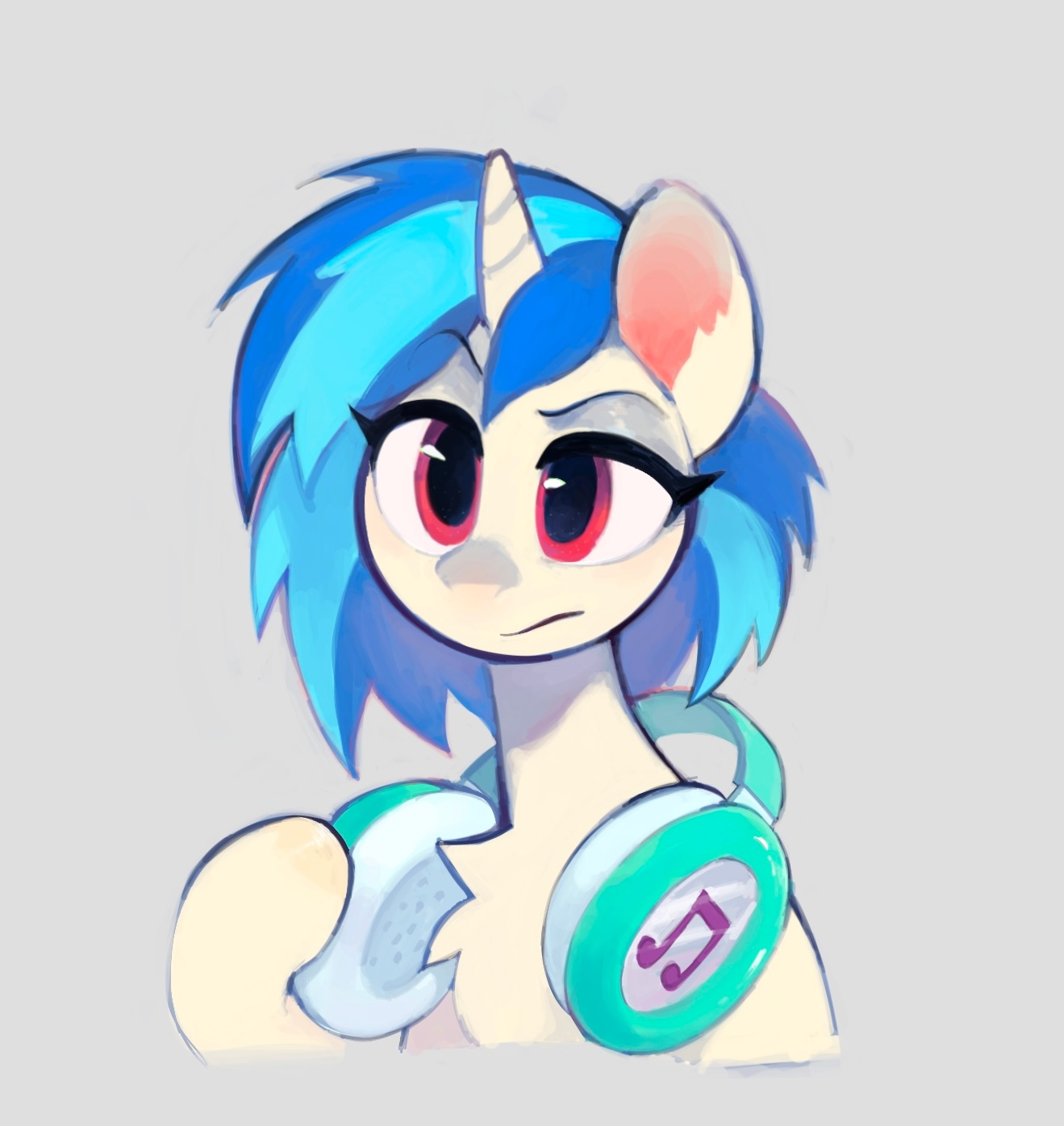 #3575558 - safe, artist:unclechai, dj pon-3, vinyl scratch, pony, unicorn, g4, chest fluff ...