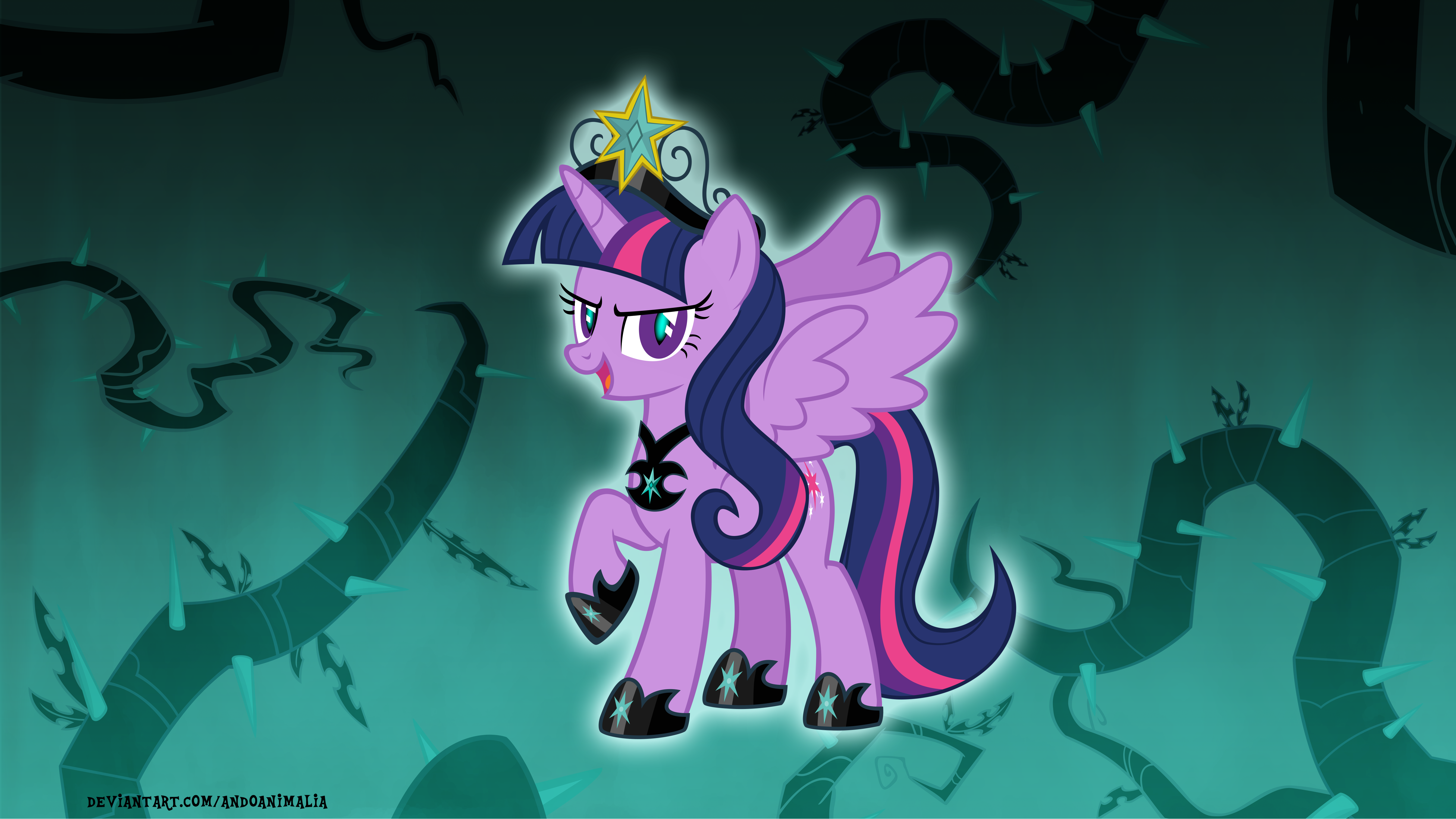 #3575687 - safe, artist:andoanimalia, twilight sparkle, oc, oc:twivine ...