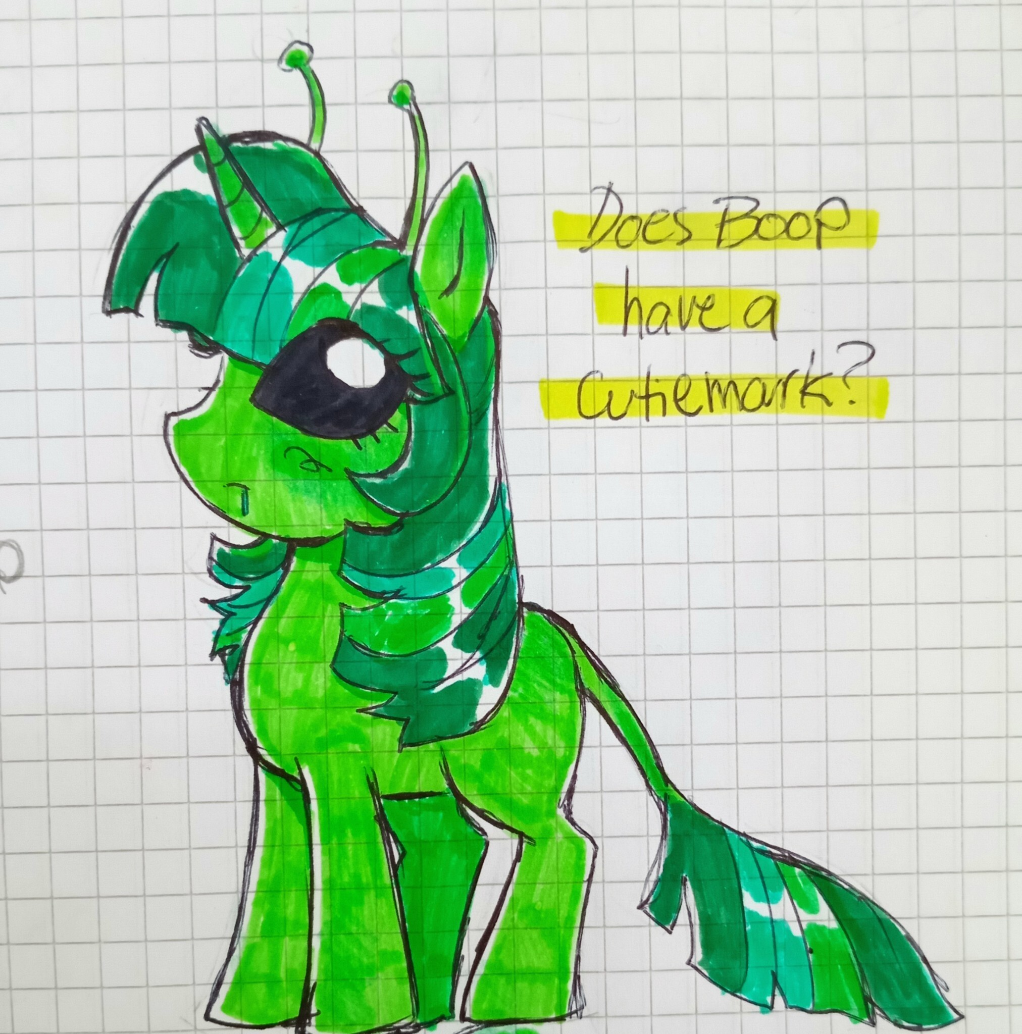 #3558891 - safe, artist:dulcesilly, oc, oc only, oc:boop, alien, alien ...