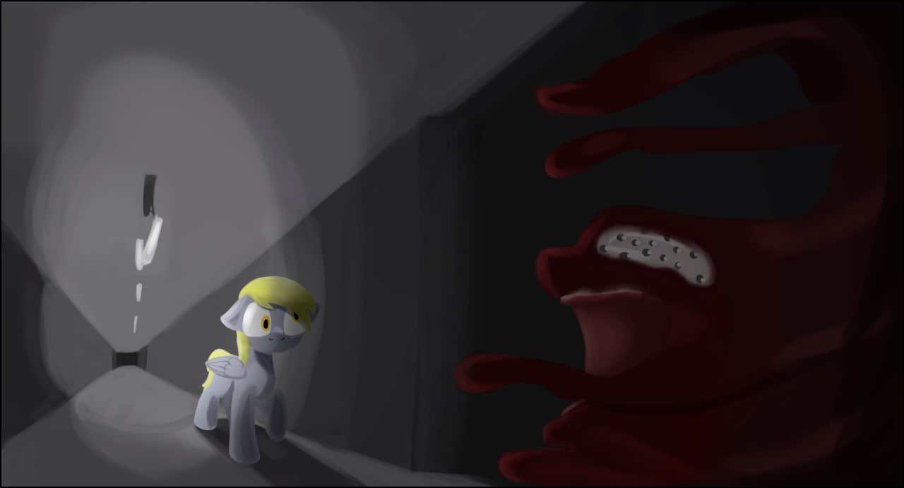 #3558939 - semi-grimdark, artist:cotarsis, derpy hooves, pegasus, pony ...