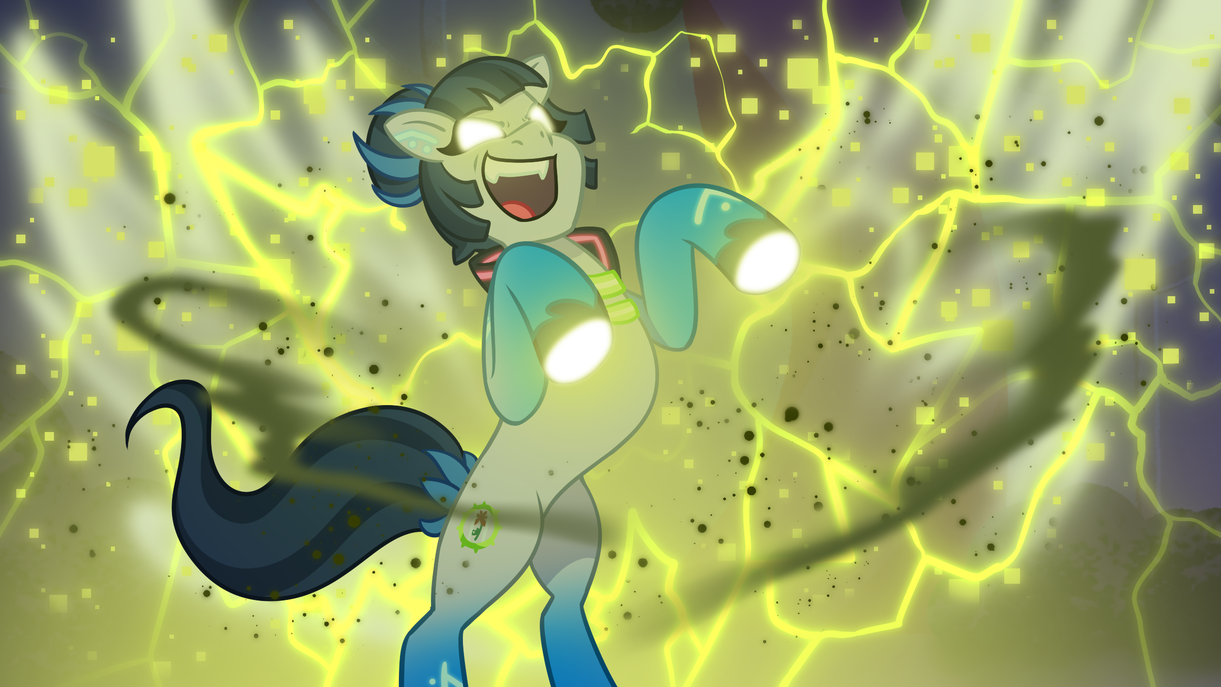 #3559318 - safe, artist:shad0w-galaxy, zinnea, cyborg, cyborg pony ...