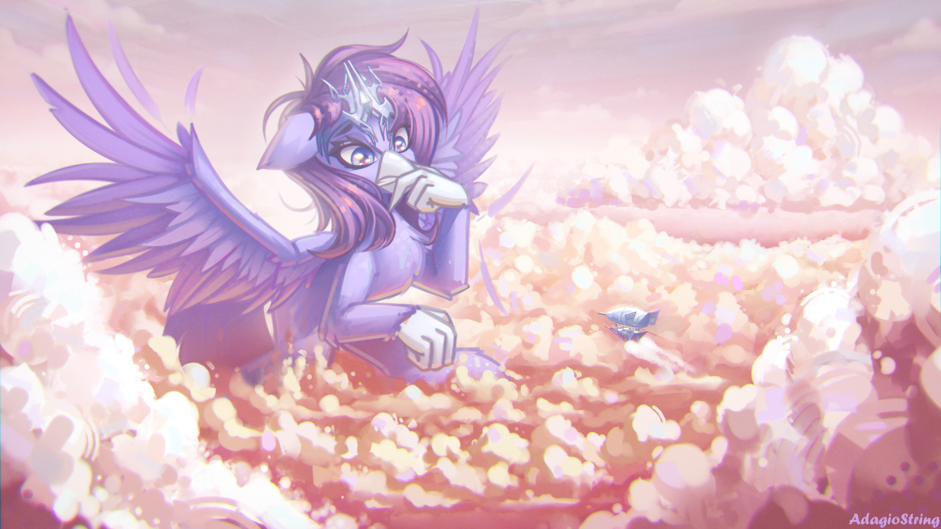 #3576402 - safe, artist:adagiostring, oc, oc only, oc:marinia, hippogriff, kaiju, kaiju pony ...