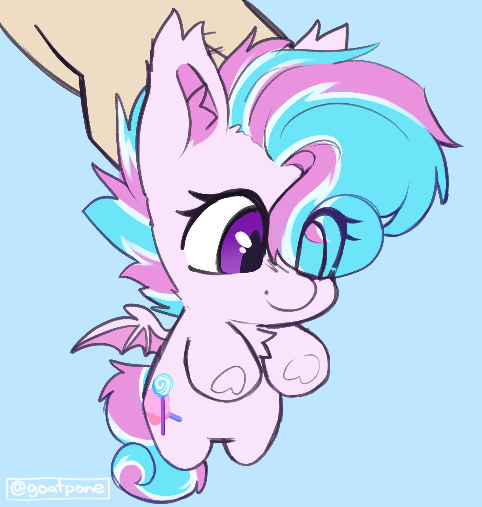 #3576631 - safe, artist:goatpone, oc, oc only, oc:sweetie swirl, bat ...