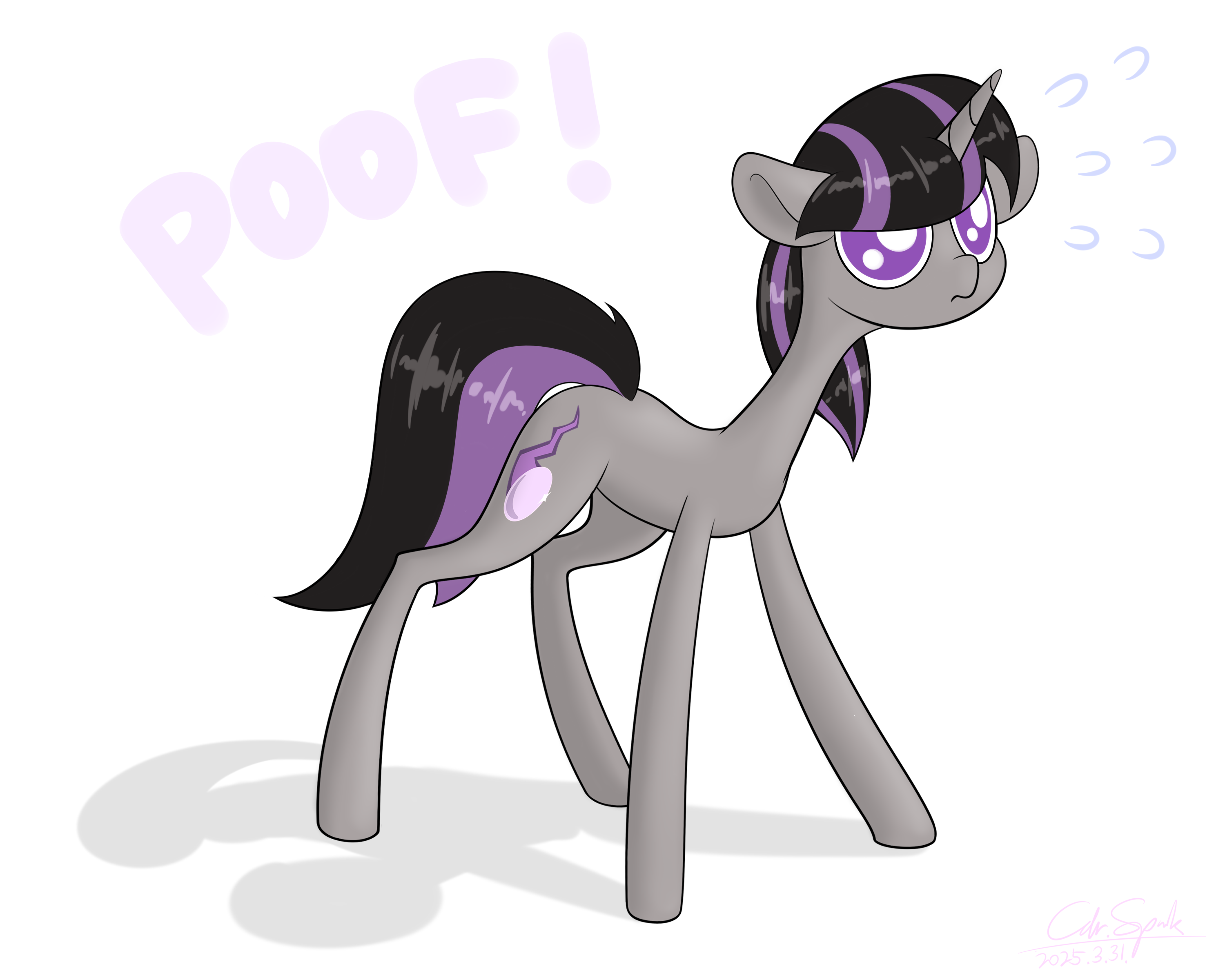 #3576996 - safe, artist:cdrspark, oc, oc only, oc:magna-save, pony, unicorn, big eyes, emanata ...