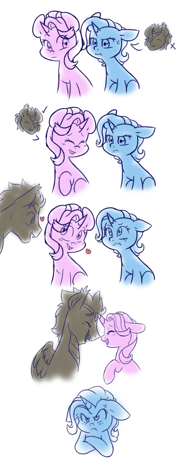 #3559597 - safe, artist:chub-wub, starlight glimmer, trixie, oc, oc:draco k-night blaze, pony ...