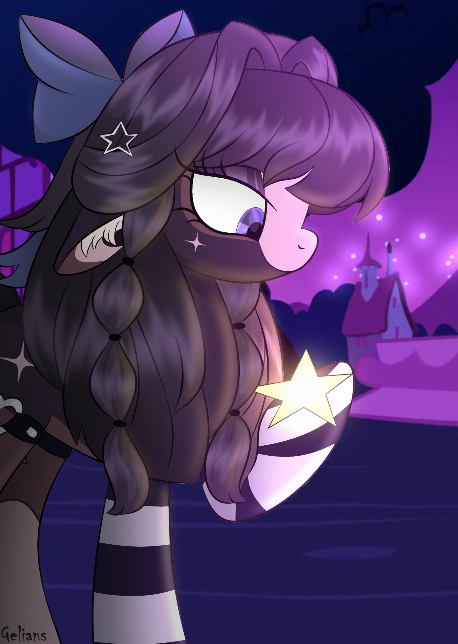 #3559814 - safe, artist:gelians, oc, oc only, earth pony, pony, bow ...